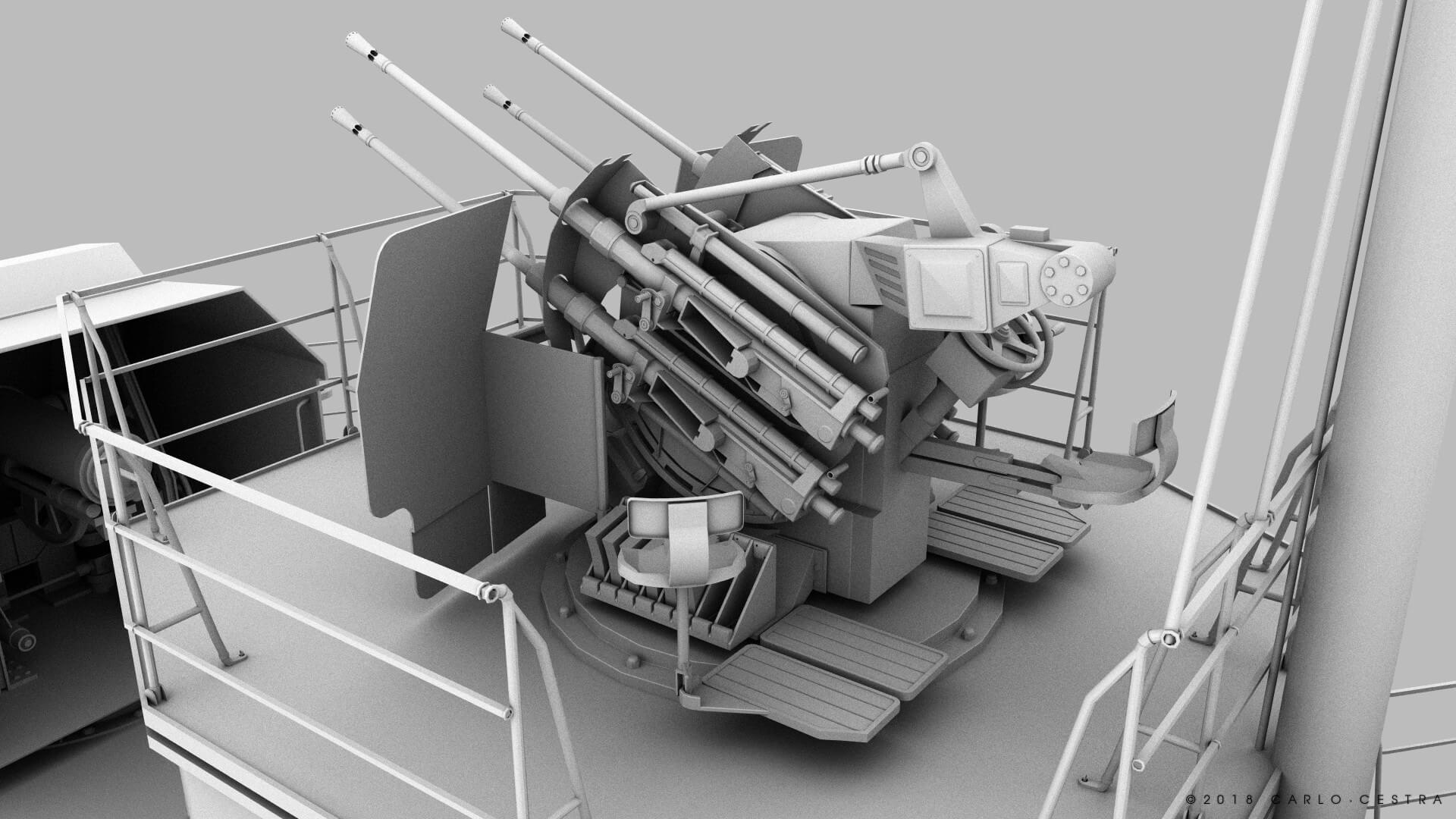 Z-37 Narvik WW2 German Destroyer 3D Model by Carlo Cestra