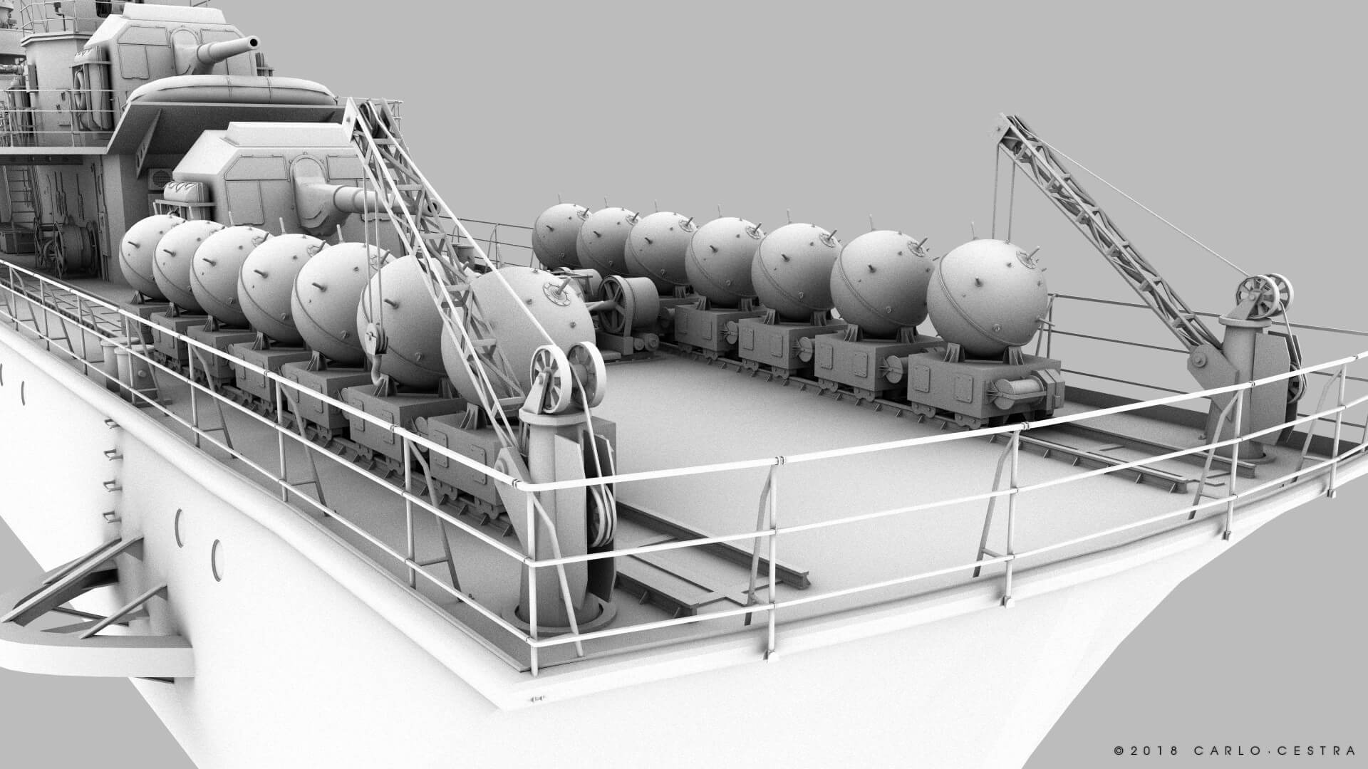 Z-37 Narvik WW2 German Destroyer 3D Model by Carlo Cestra