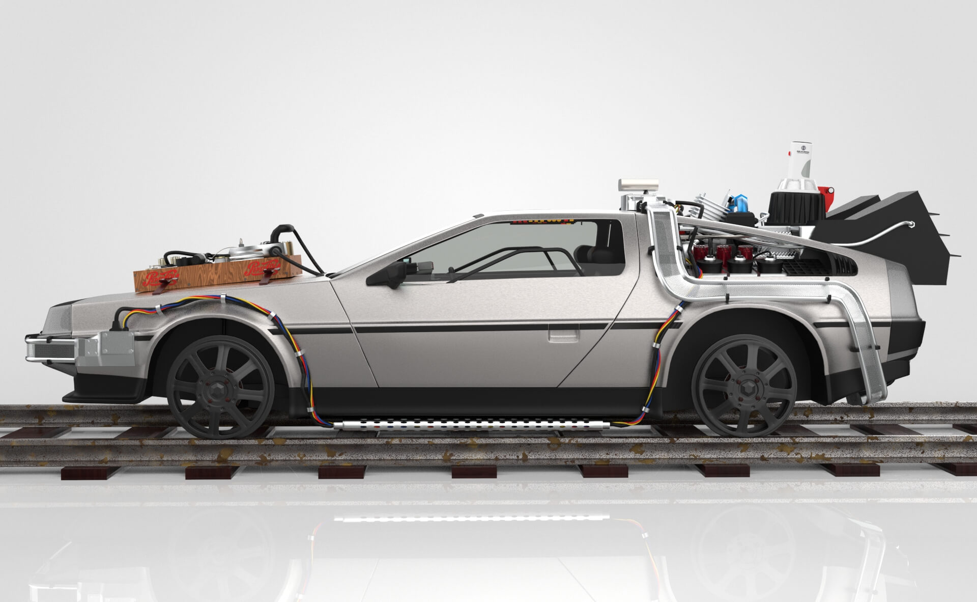 DeLorean Time Machine Episode 3 Railroad - 3D Model by Carmodels3D