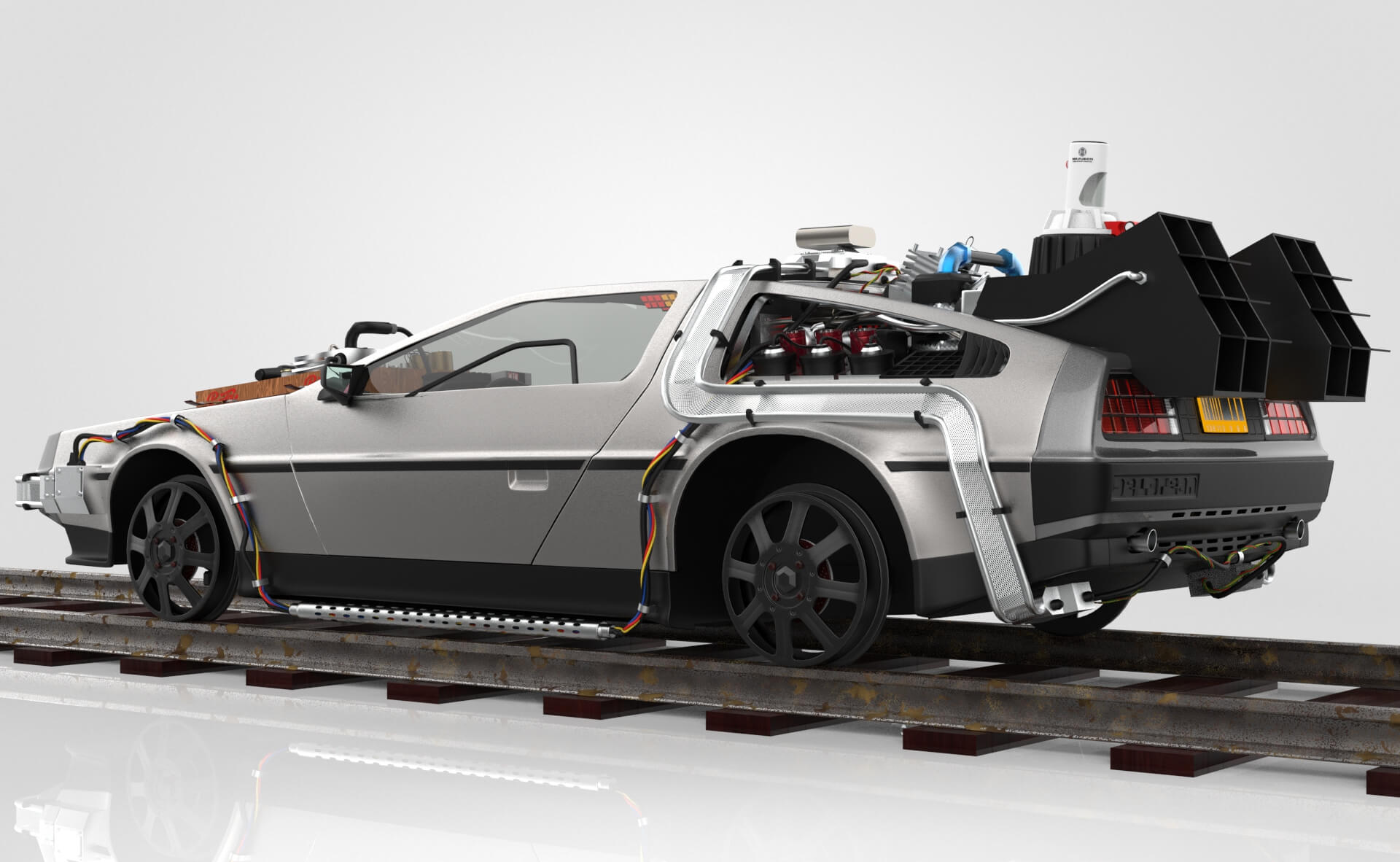 DeLorean Time Machine Episode 3 Railroad - 3D Model by Carmodels3D