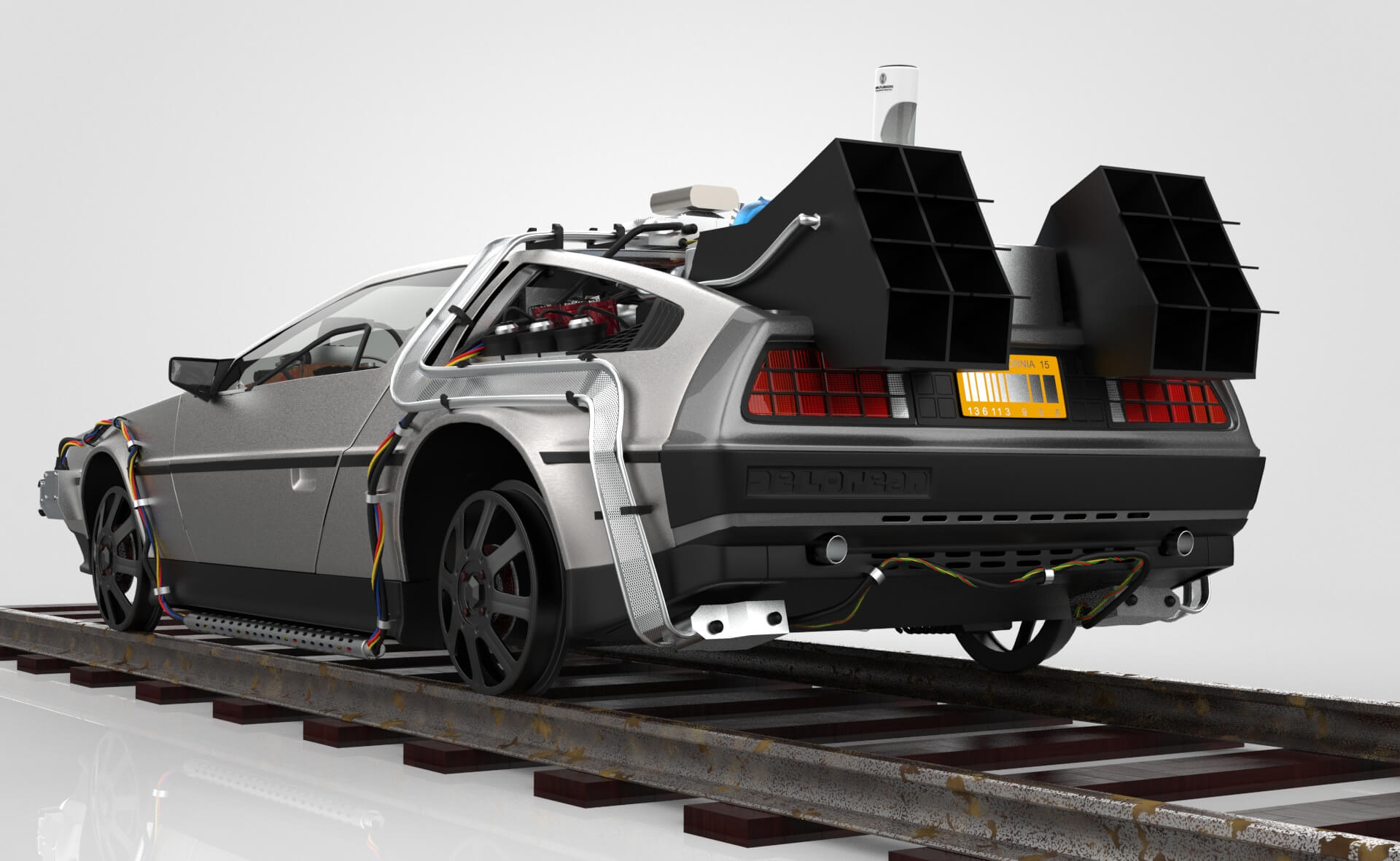 DeLorean Time Machine Episode 3 Railroad - 3D Model by Carmodels3D
