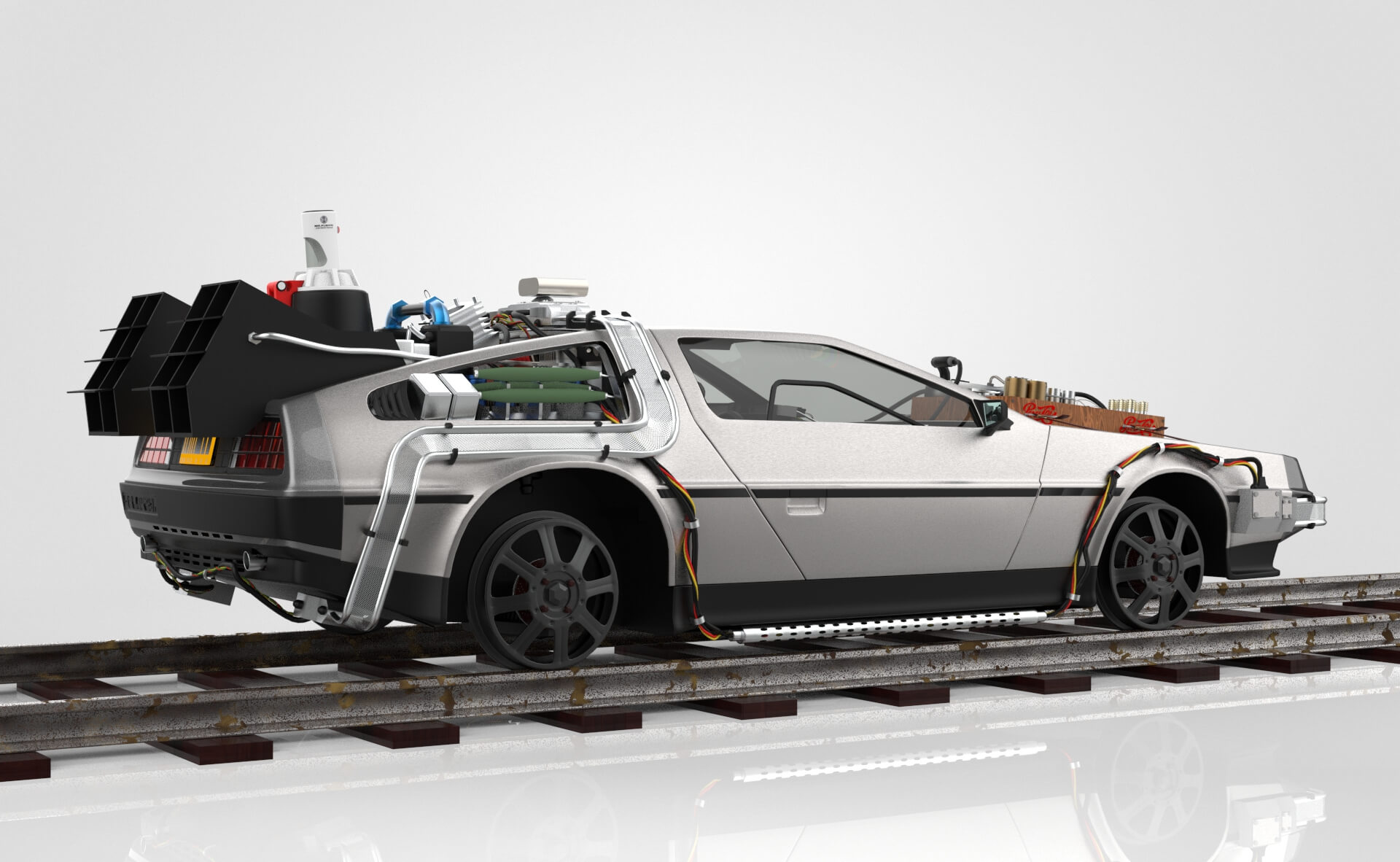DeLorean Time Machine Episode 3 Railroad - 3D Model by Carmodels3D