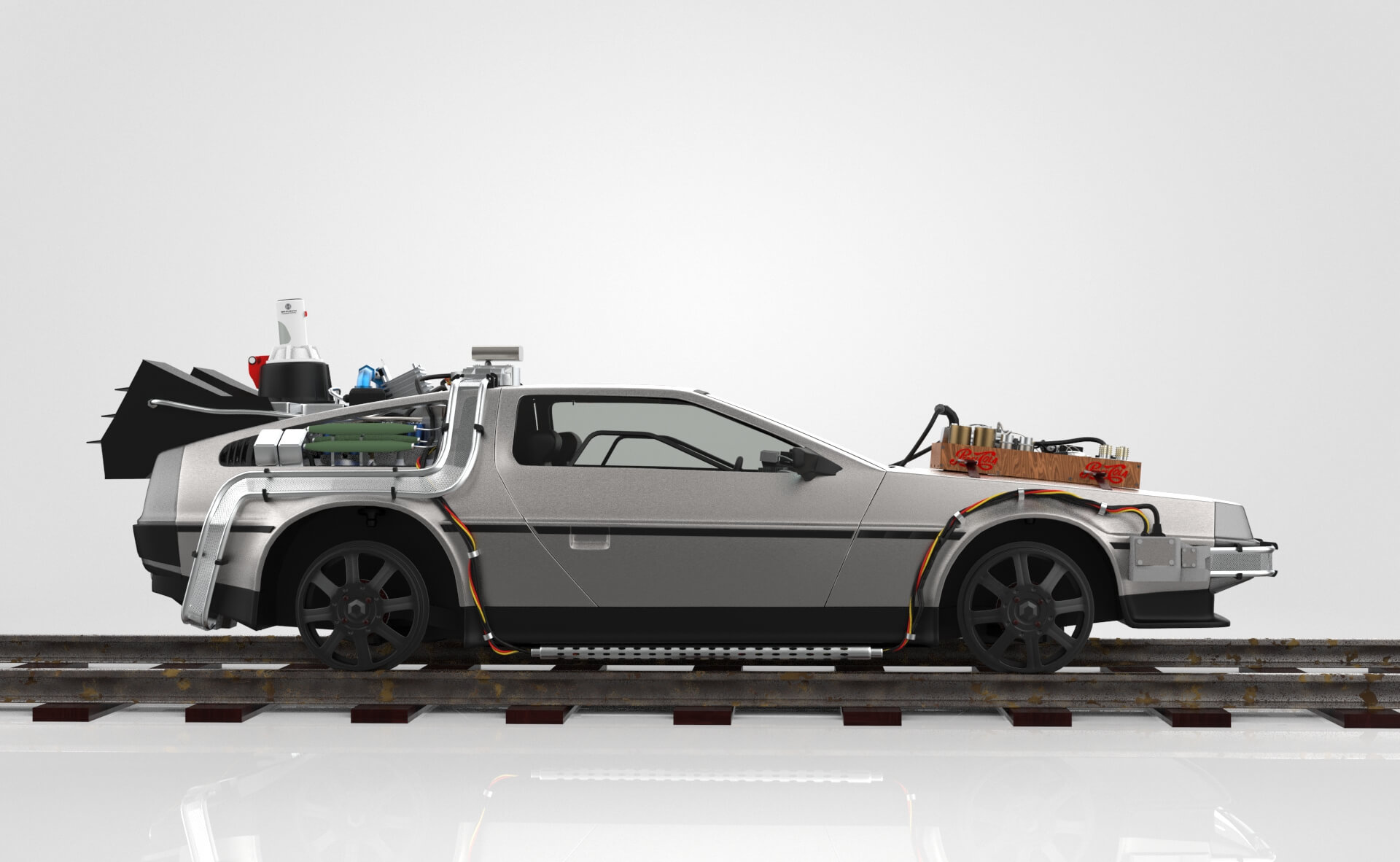 DeLorean Time Machine Episode 3 Railroad - 3D Model by Carmodels3D