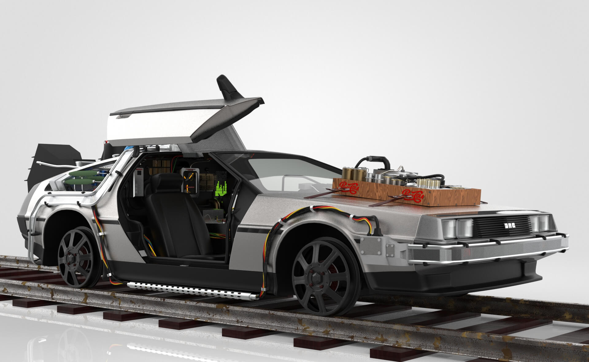 DeLorean Time Machine Episode 3 Railroad - 3D Model by Carmodels3D