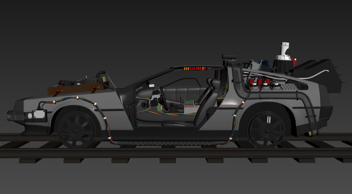 DeLorean Time Machine Episode 3 Railroad - 3D Model by Carmodels3D