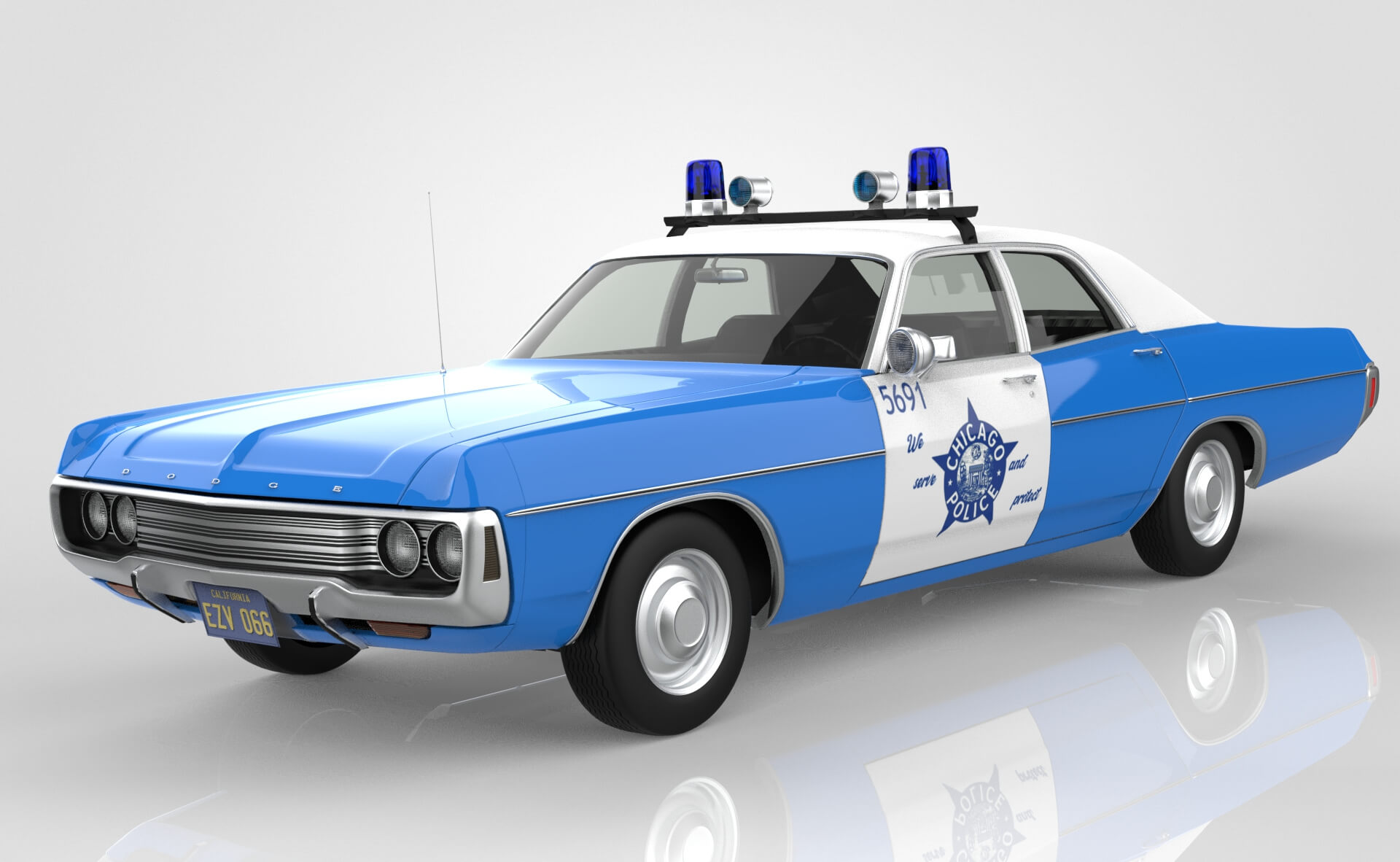 Dodge Polara Police 1971 - 3D Model by Carmodels3D