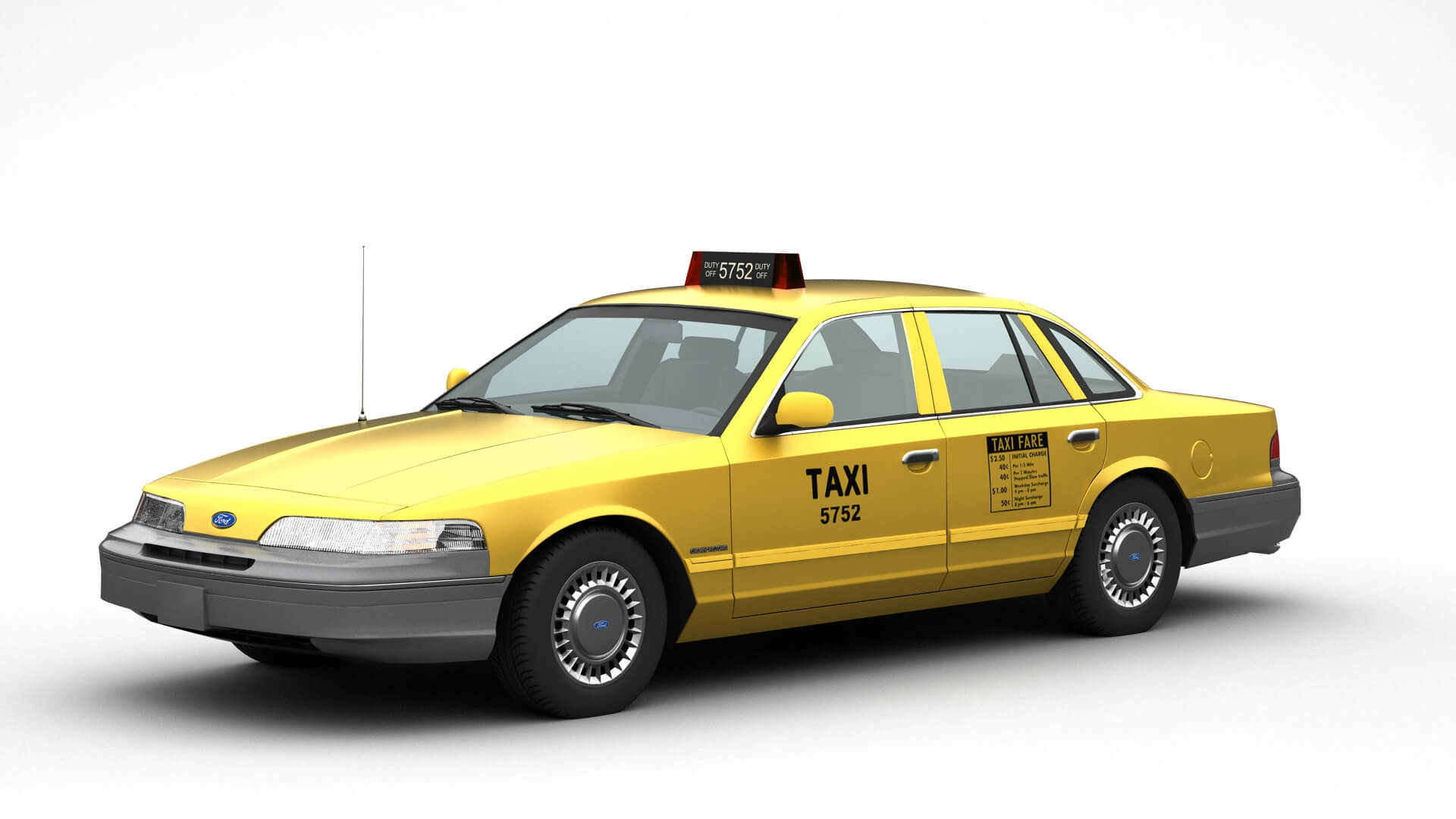Ford Crown Victoria Taxi 1992 - 3D Model by Carmodels3D