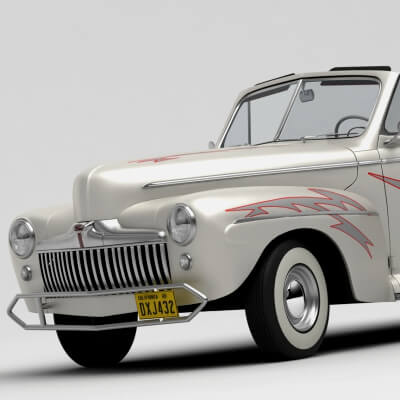 Ford Deluxe Convertible 1948 Greased Lightning - 3D Model by Carmodels3D