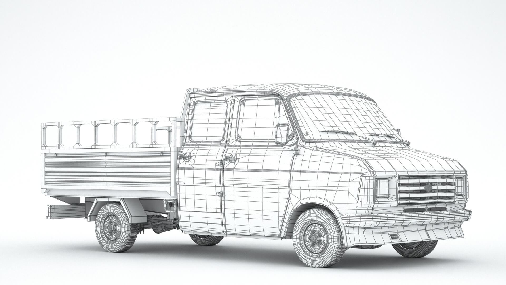 Ford Transit MK2 Pick-Up 3D Model by Carmodels3D
