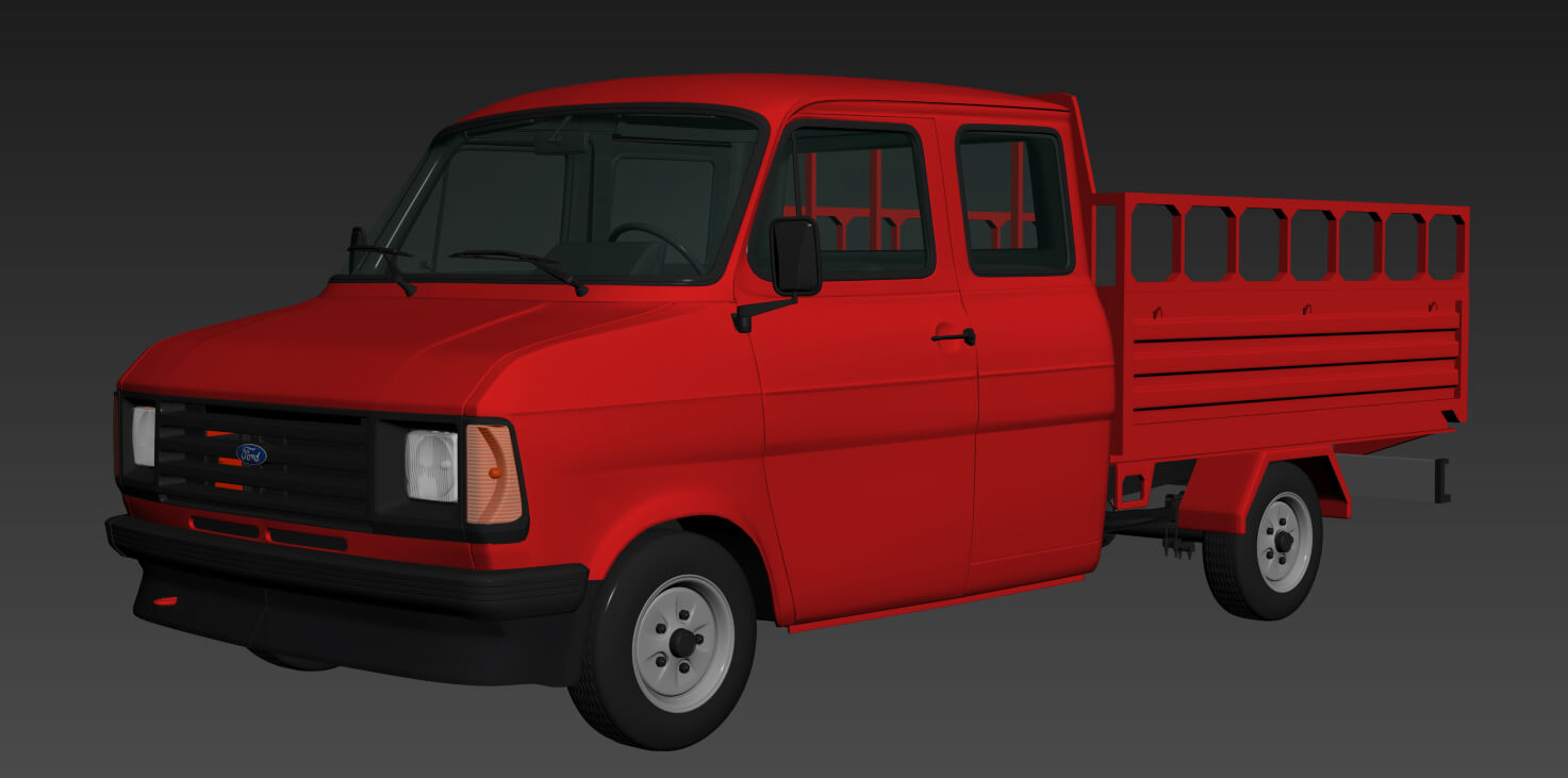 Ford Transit MK2 Pick-Up 3D Model by Carmodels3D
