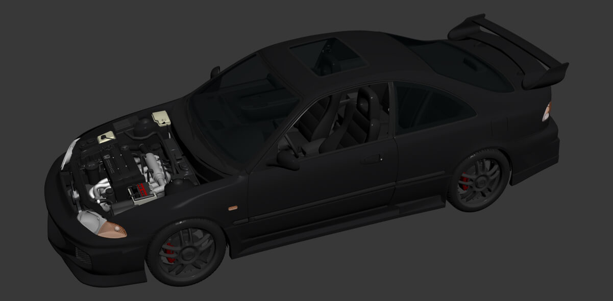 Honda Civic EJ1 Coupe - The Fast and The Furious 3D Model by Carmodels3D