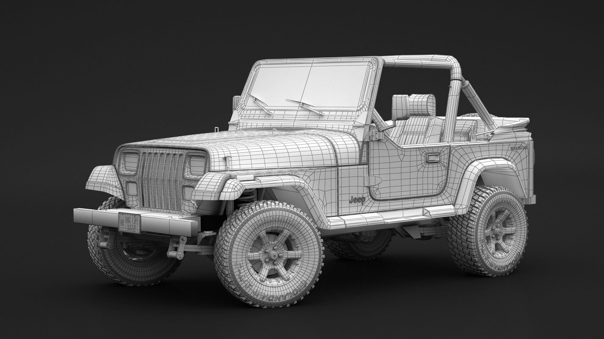 Jeep Wrangler Yj 1987 - 3D Model by Carmodels3D