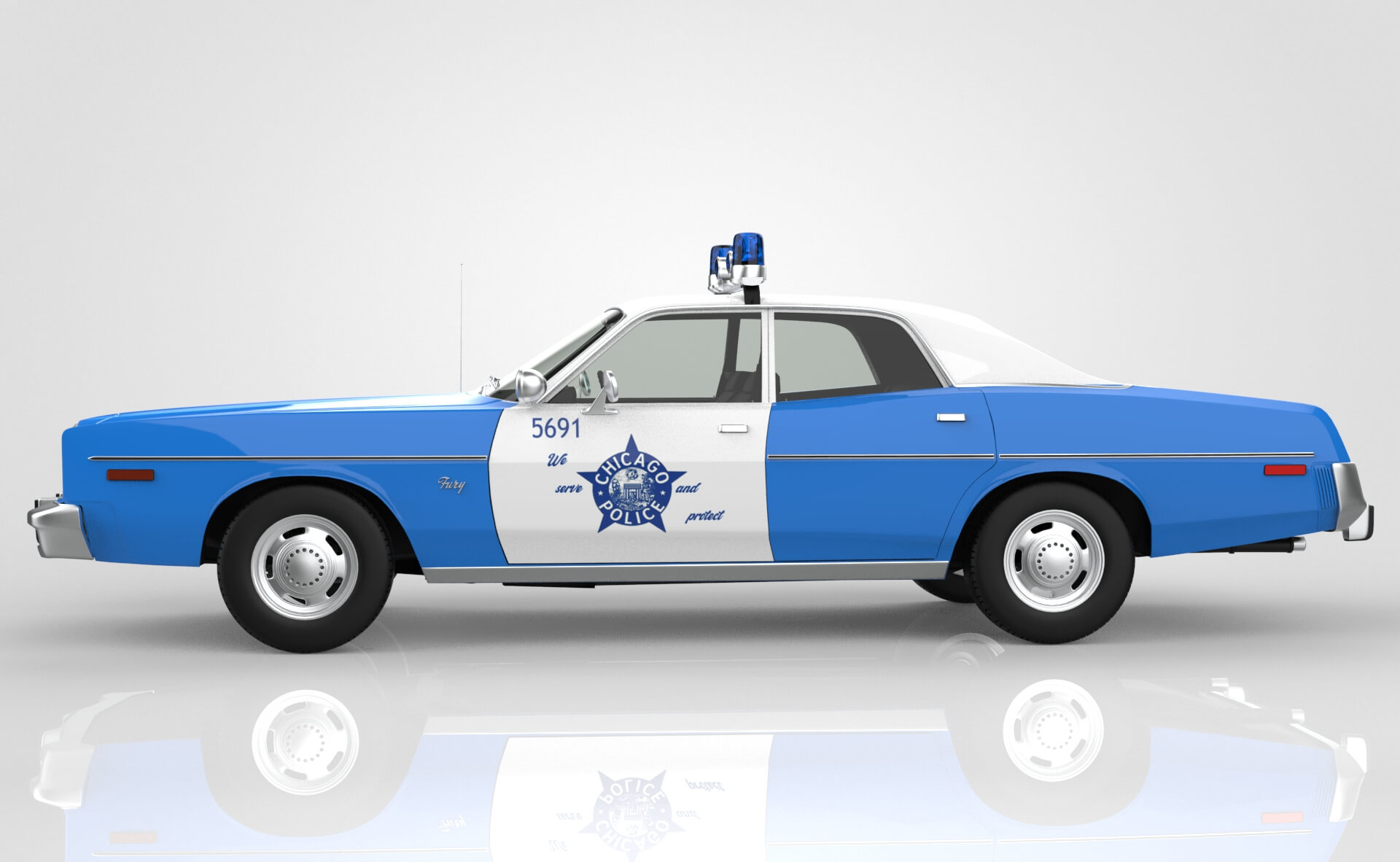 Plymouth Fury Police 1977 - 3D Model by Carmodels3D
