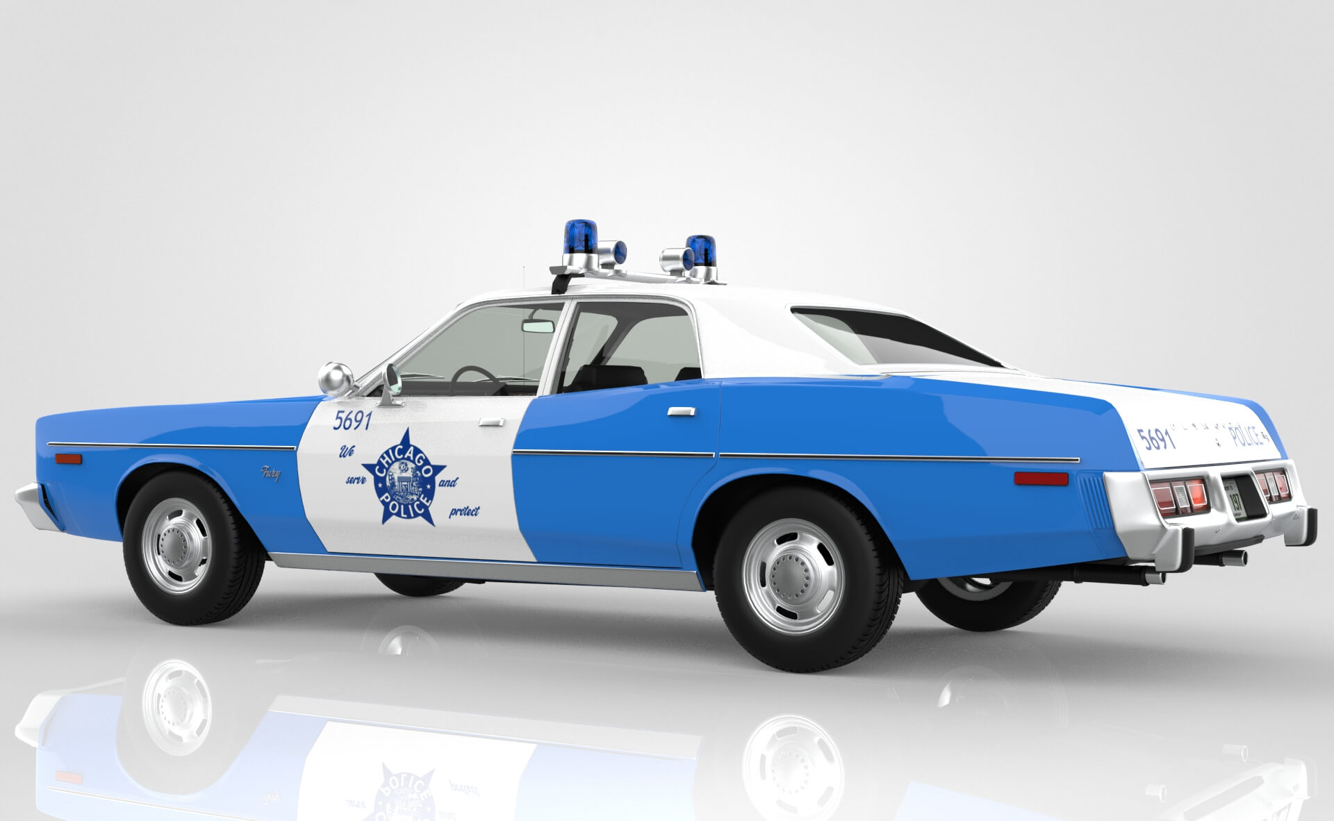 Plymouth Fury Police 1977 - 3D Model by Carmodels3D