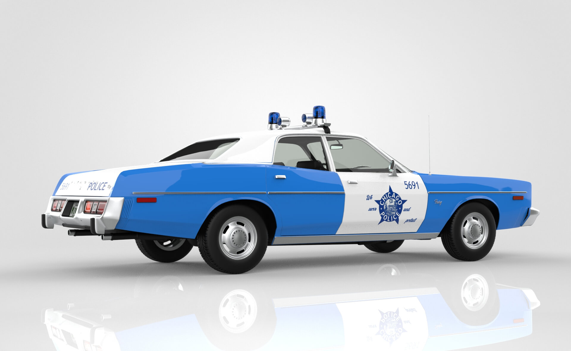 Plymouth Fury Police 1977 - 3D Model by Carmodels3D