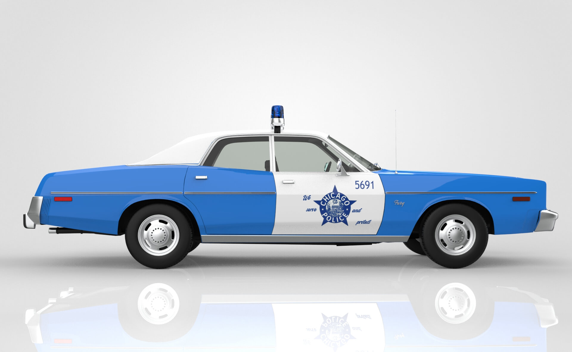 Plymouth Fury Police 1977 - 3D Model by Carmodels3D