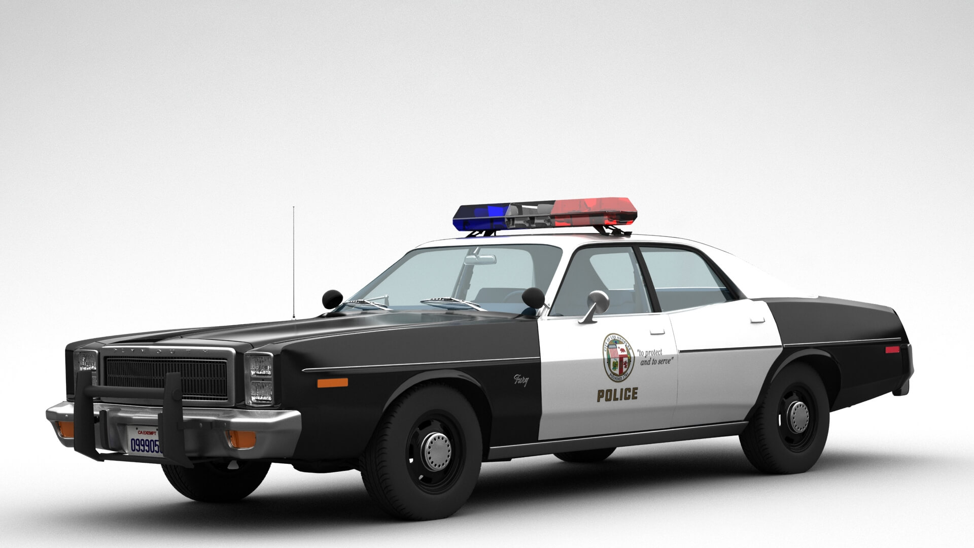 Plymouth Fury Police 1978 - 3D Model by Carmodels3D