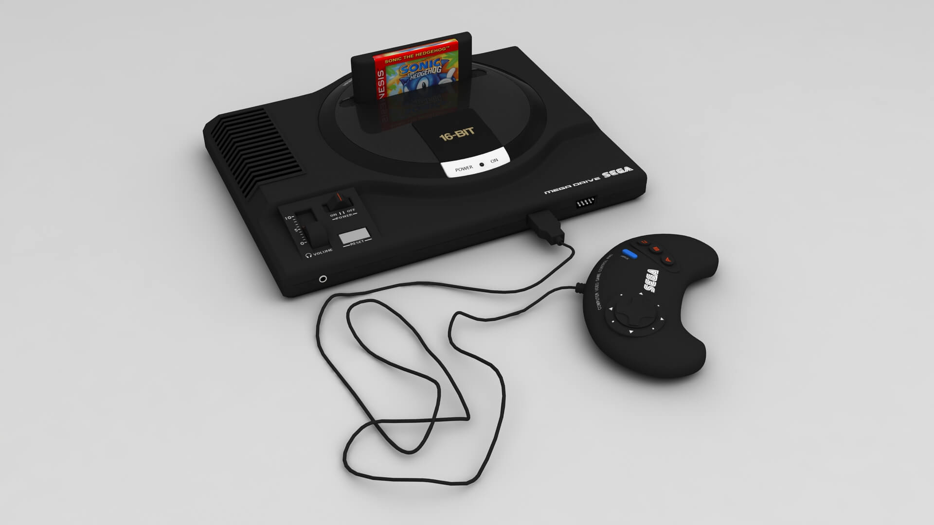 Sega Mega Drive 16 Bit - 3D Model by Carmodels3D