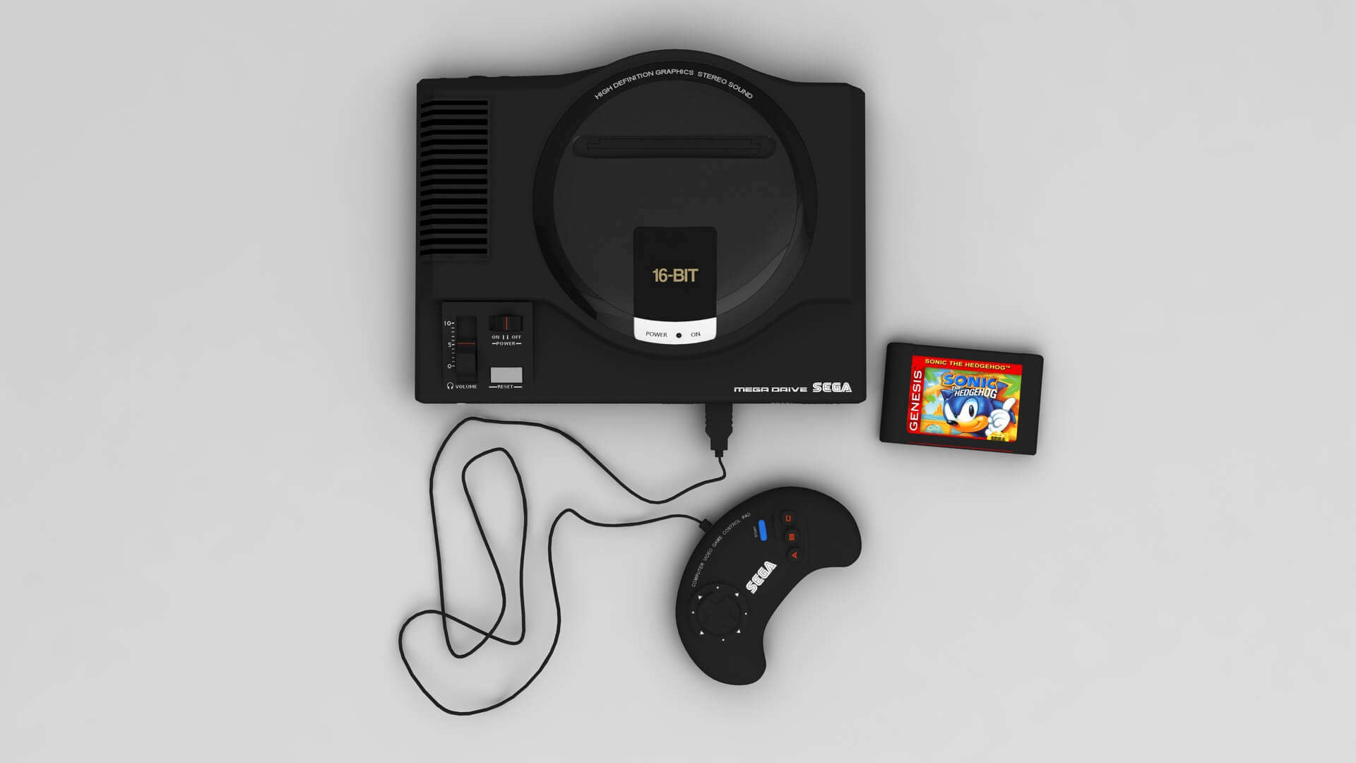 Sega Mega Drive 16 Bit - 3D Model by Carmodels3D