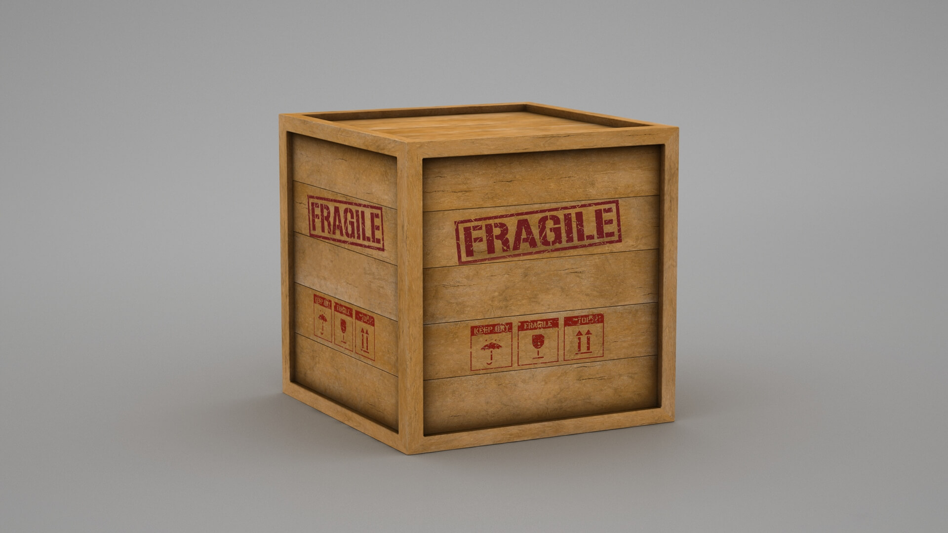 Wooden Crate Low Poly - 3D Model by Carmodels3D