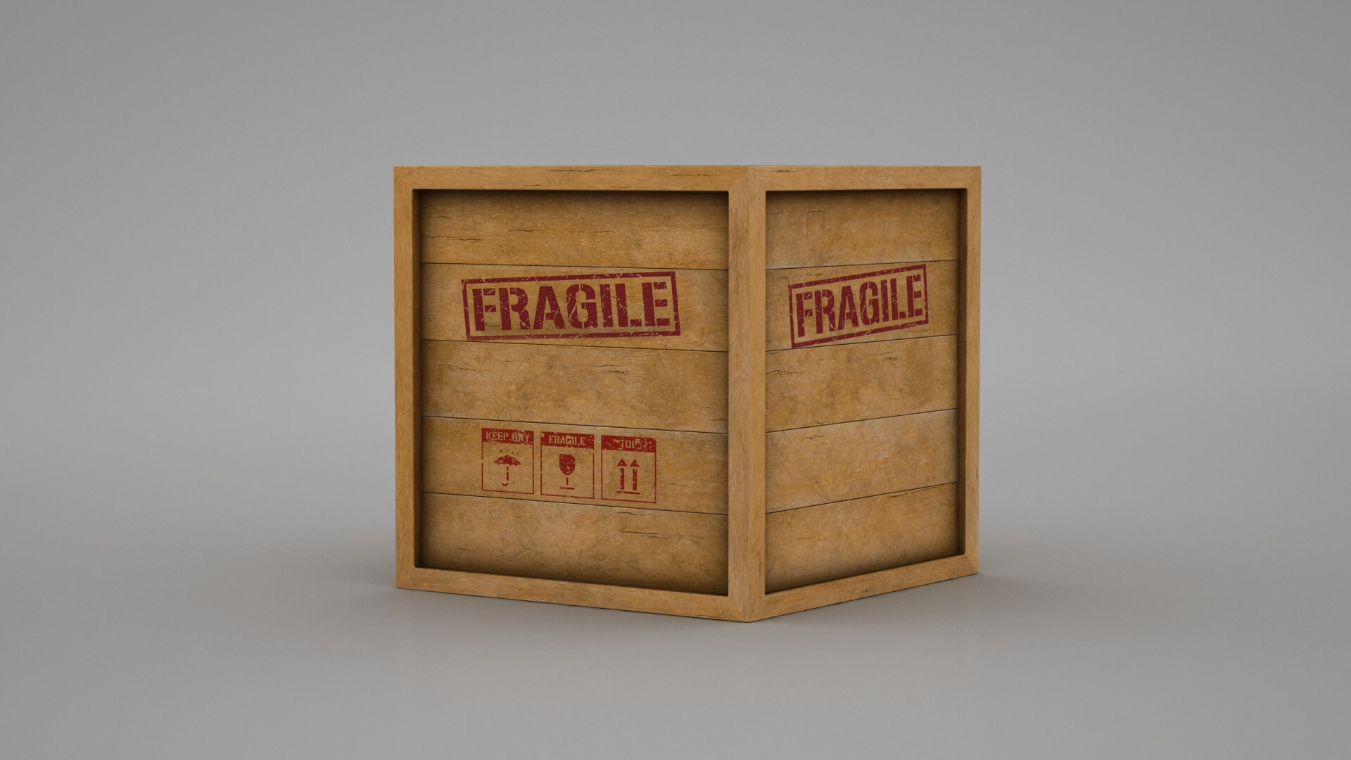 Wooden Crate Low Poly - 3D Model by Carmodels3D