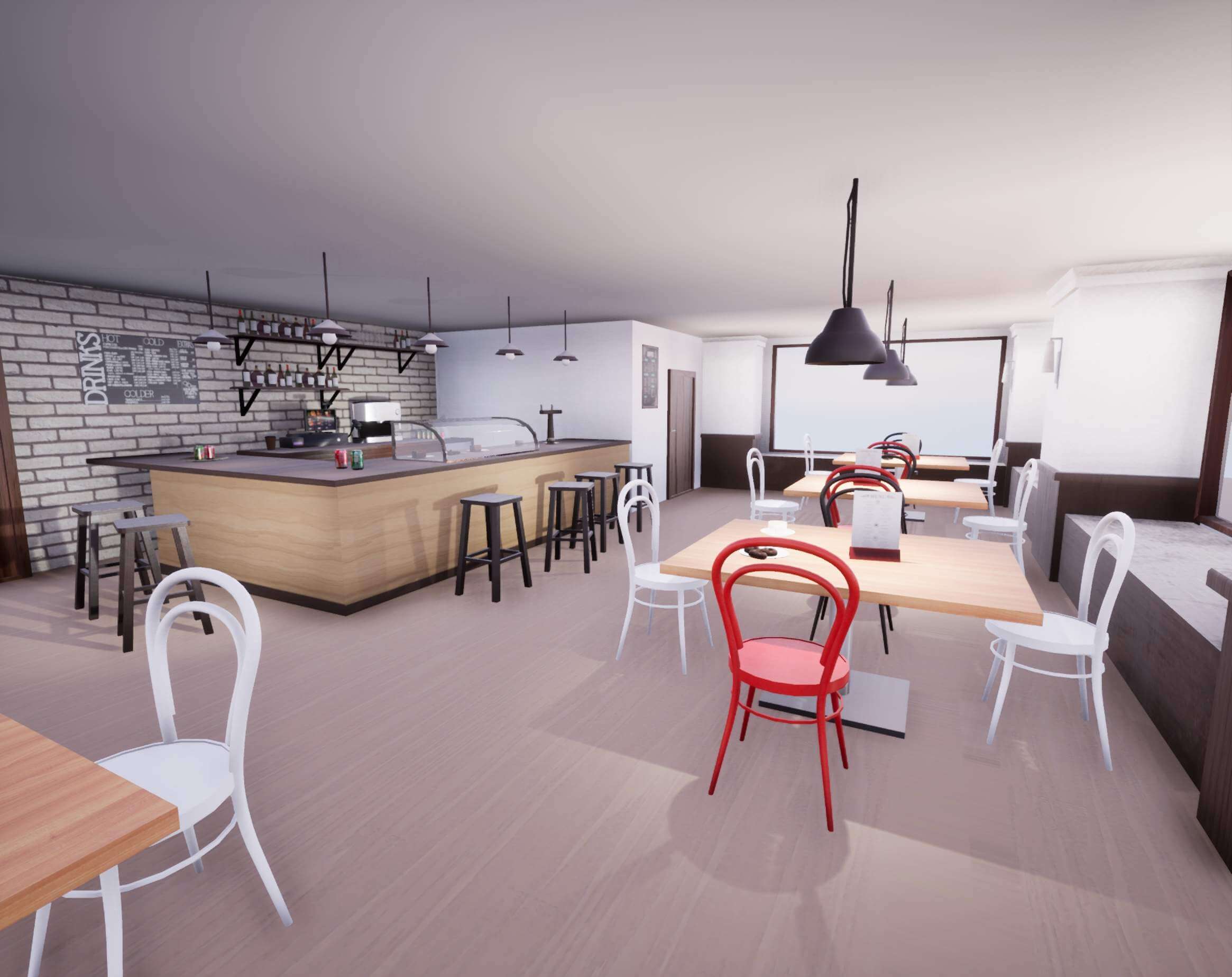 Cafe Interior Assets - 3D Model by castleblack