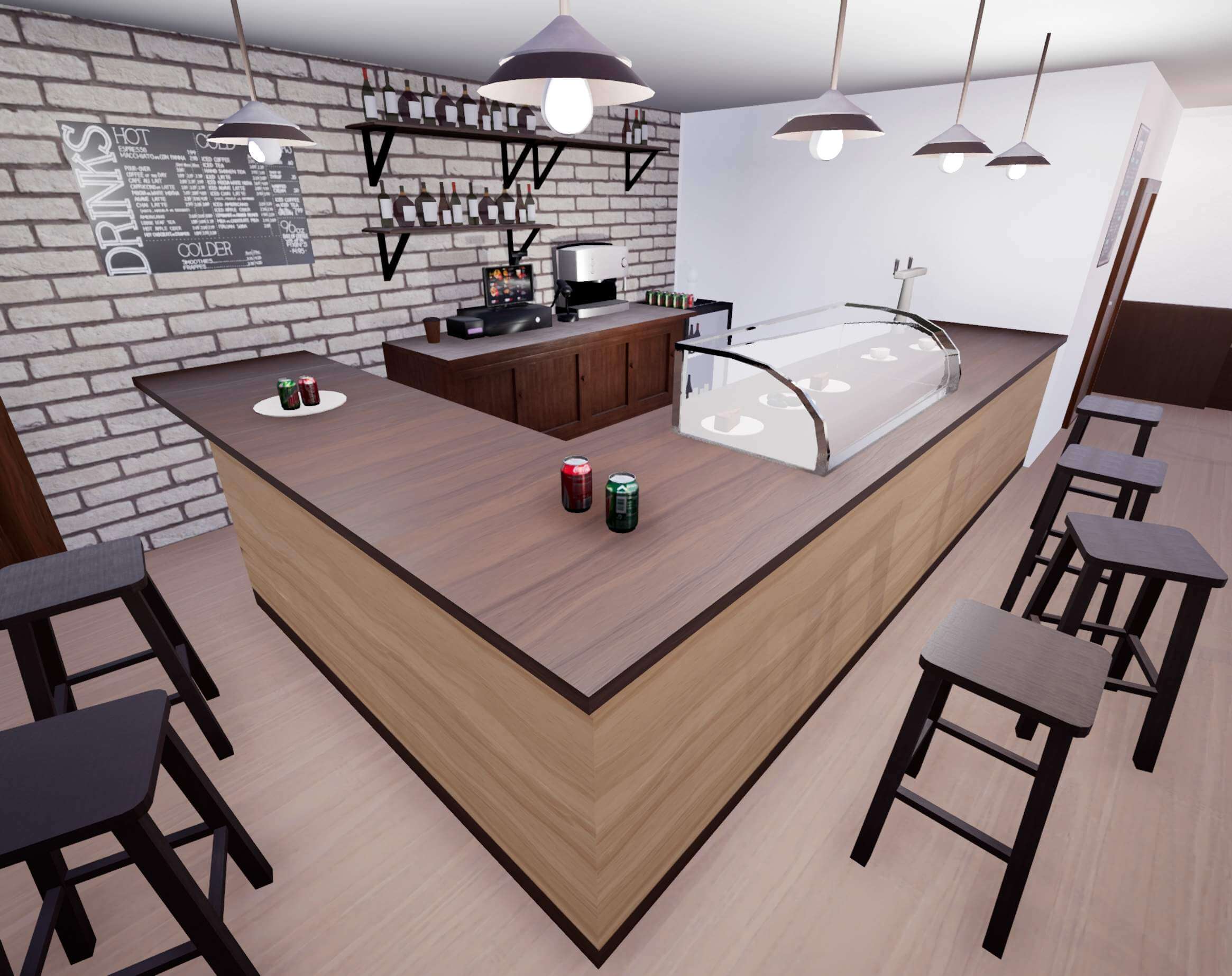 Cafe Interior Assets - 3D Model by castleblack