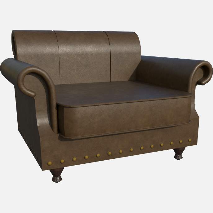 Small Sofa - 3D Model by castleblack