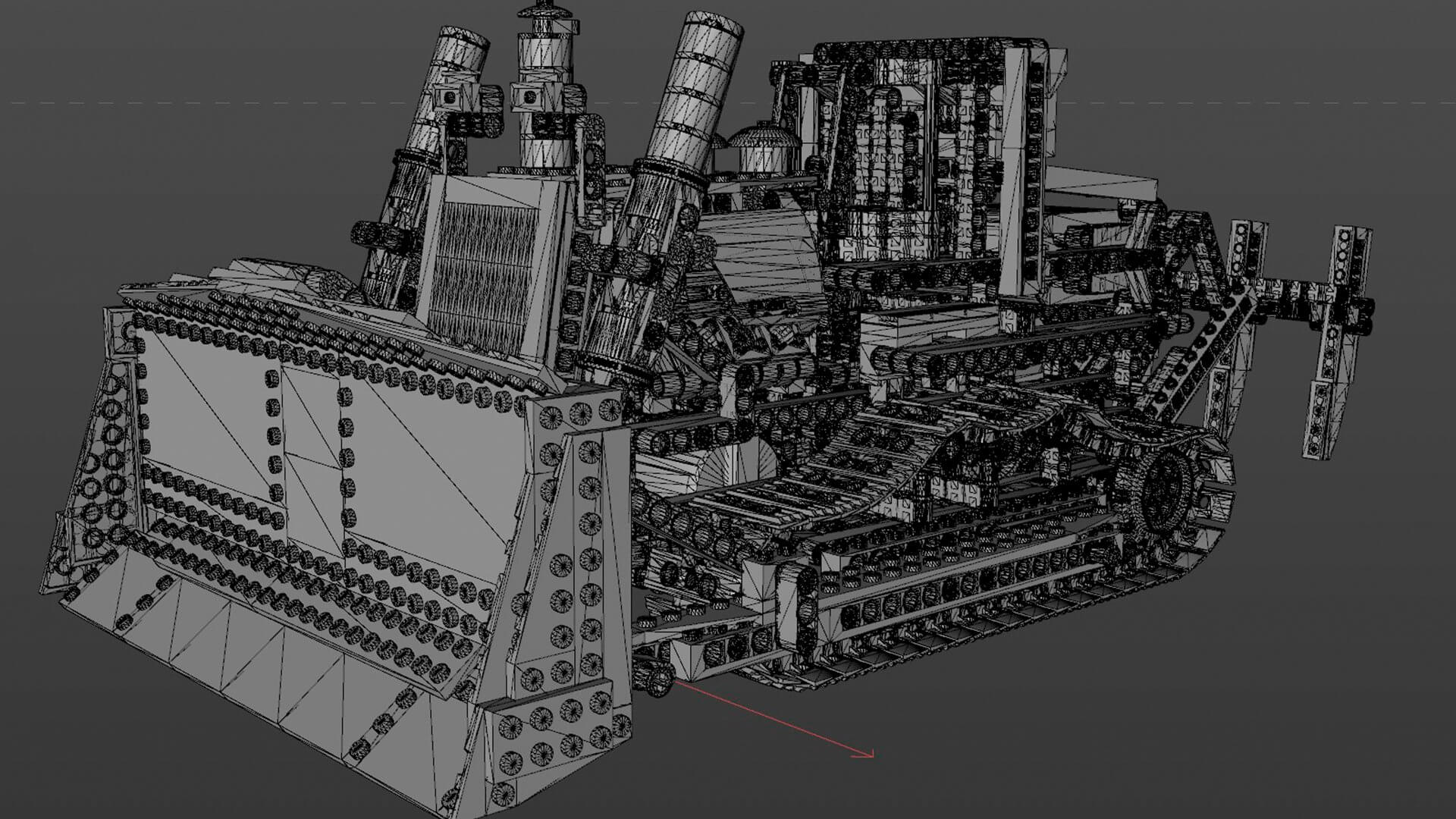LEGO Motorized Bulldozer - 3D Model by cat007
