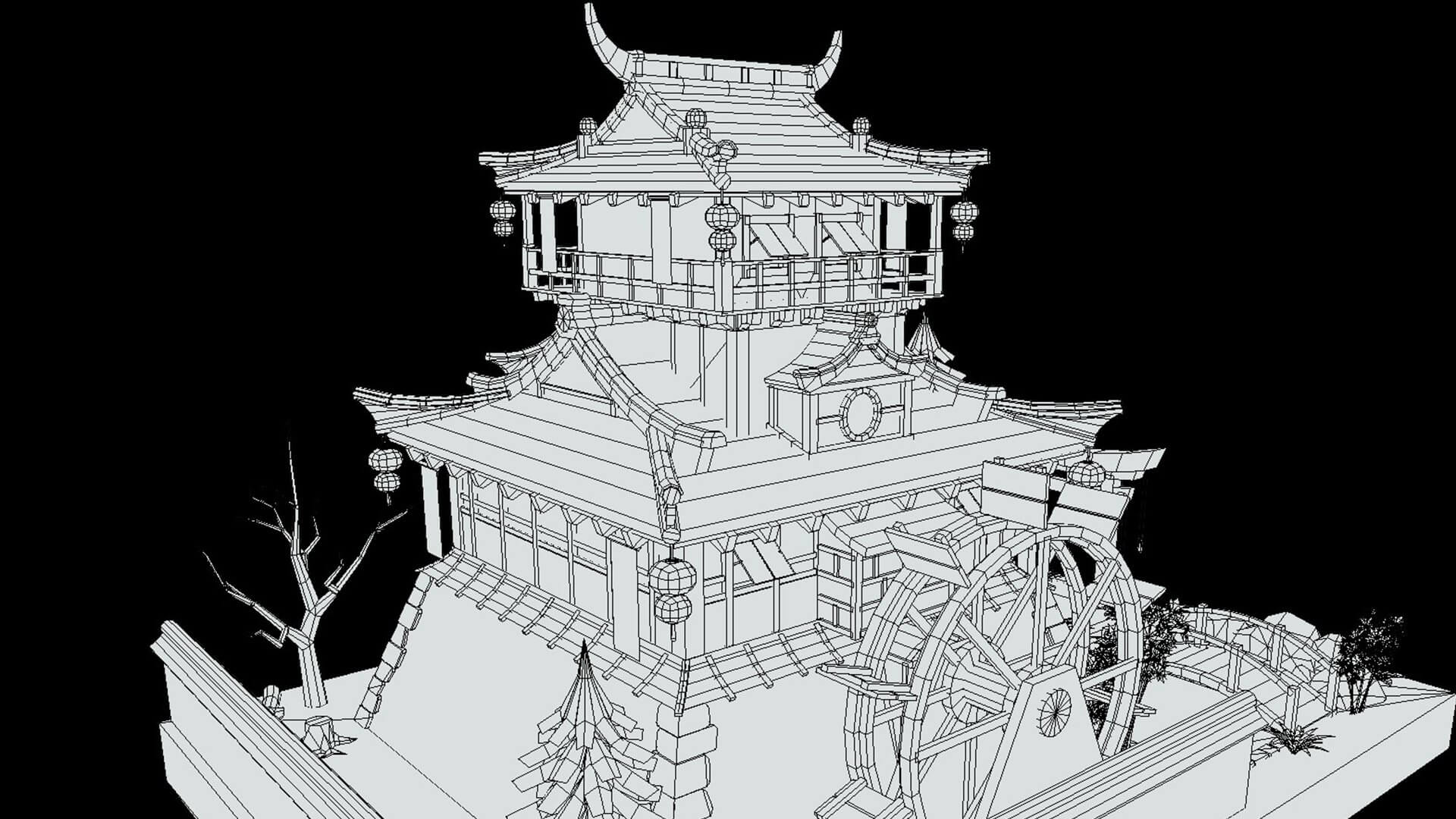 Pagoda Stylized - 3D Model by cat007
