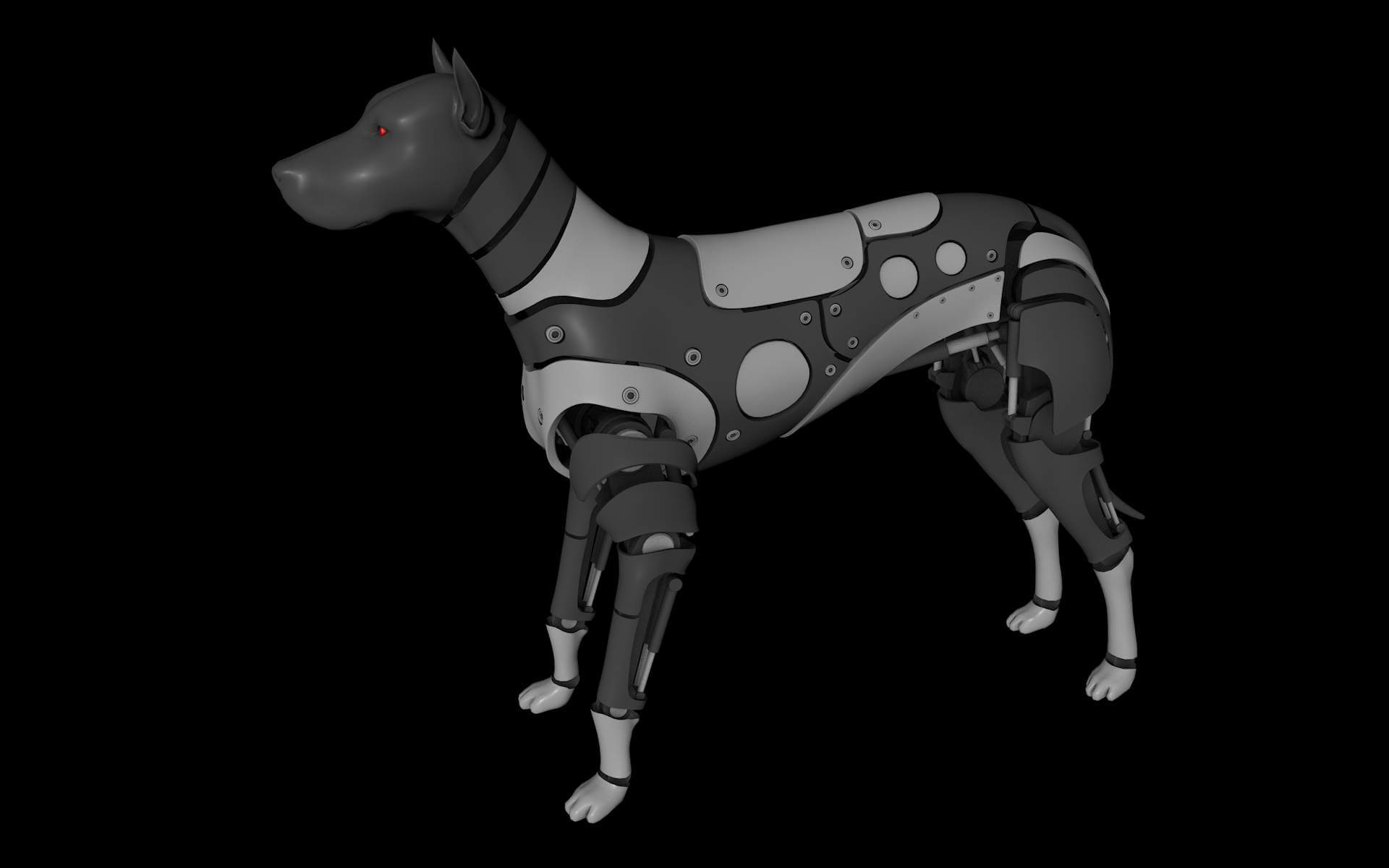 Robot Dog Doberman - 3D Model by cat007