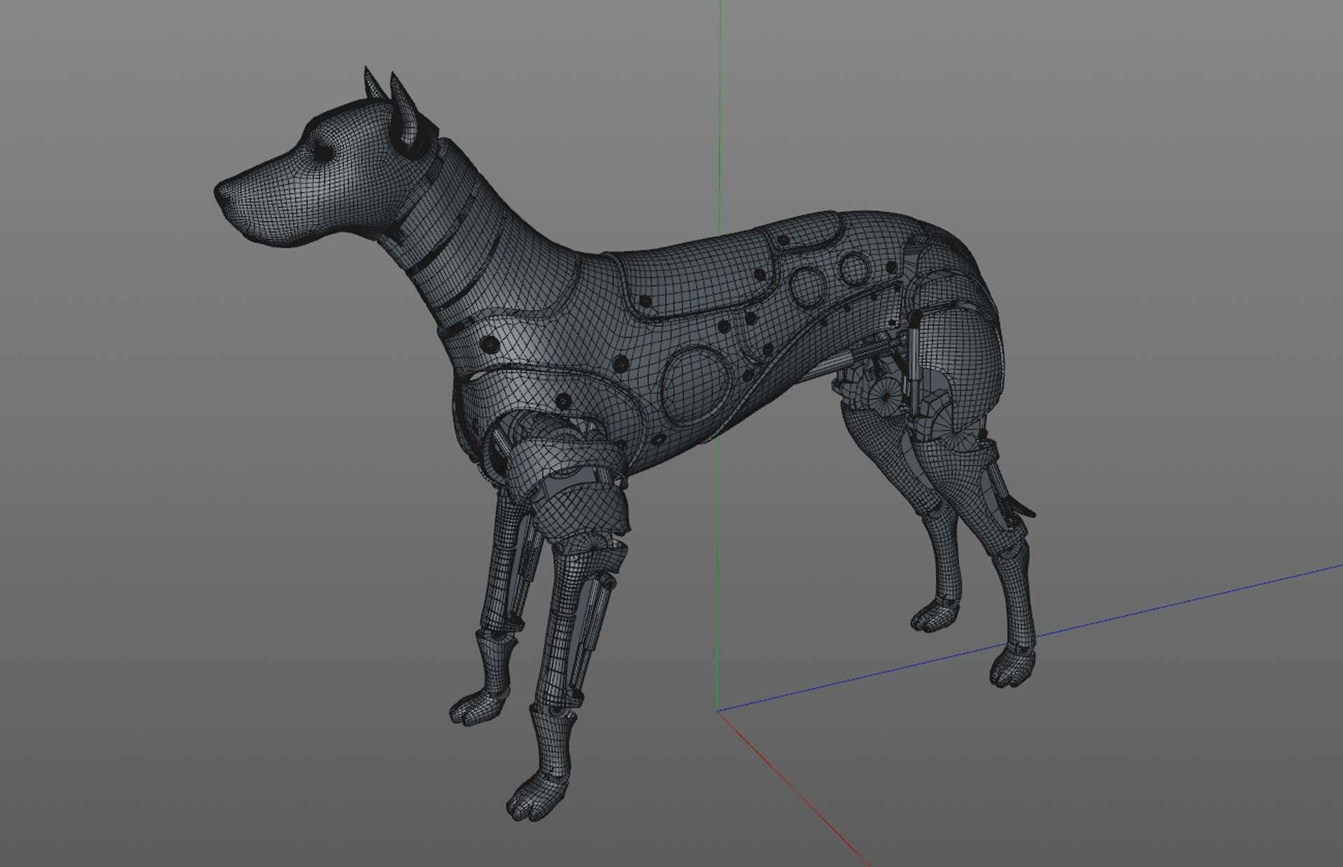 Robot Dog Doberman - 3D Model by cat007
