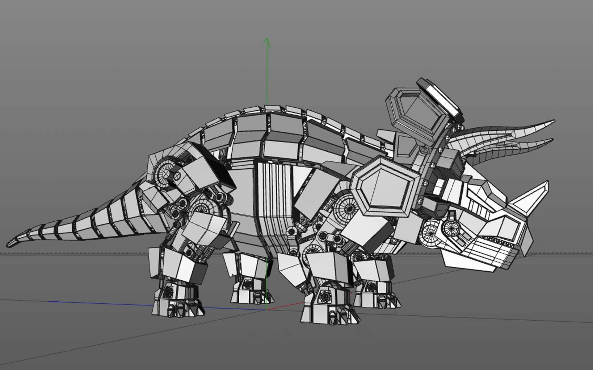 Triceratops Robot - 3D Model by cat007