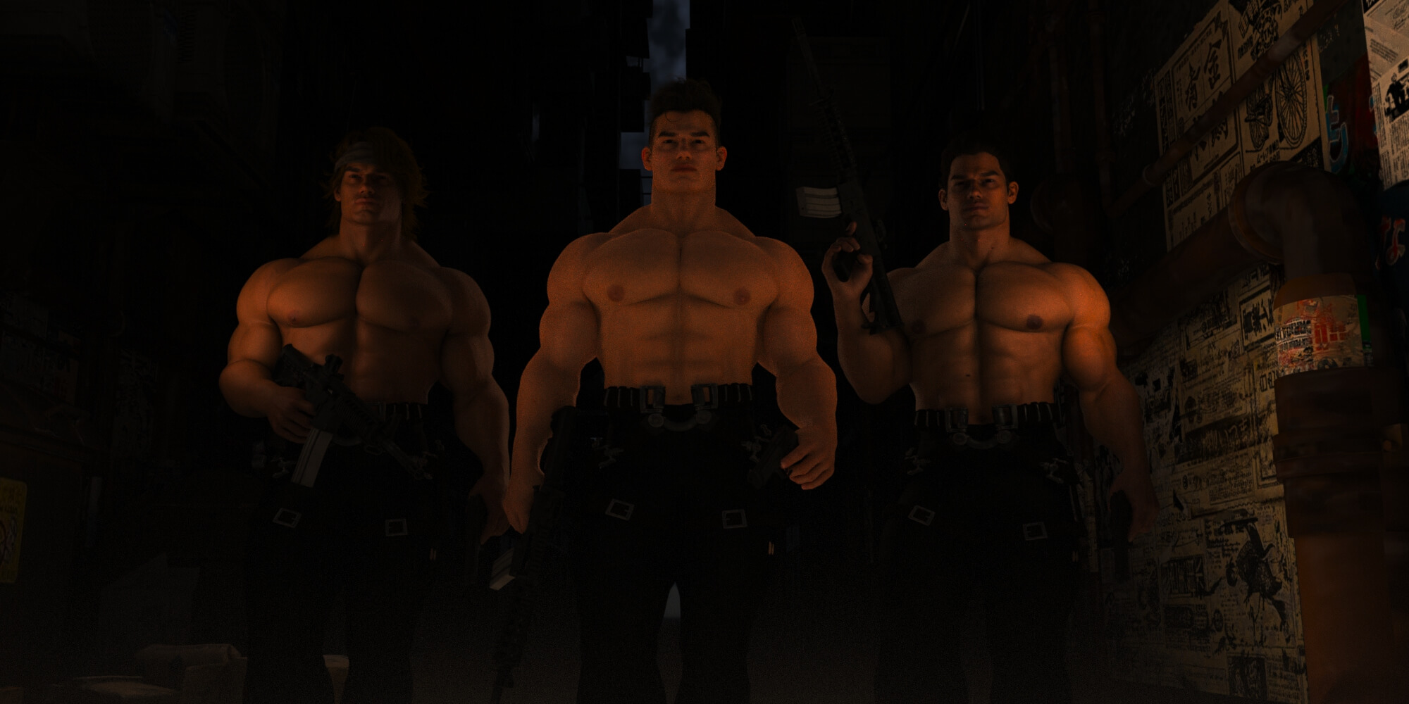 Dark street heroes 3D Render, Digital Art by catweazle01