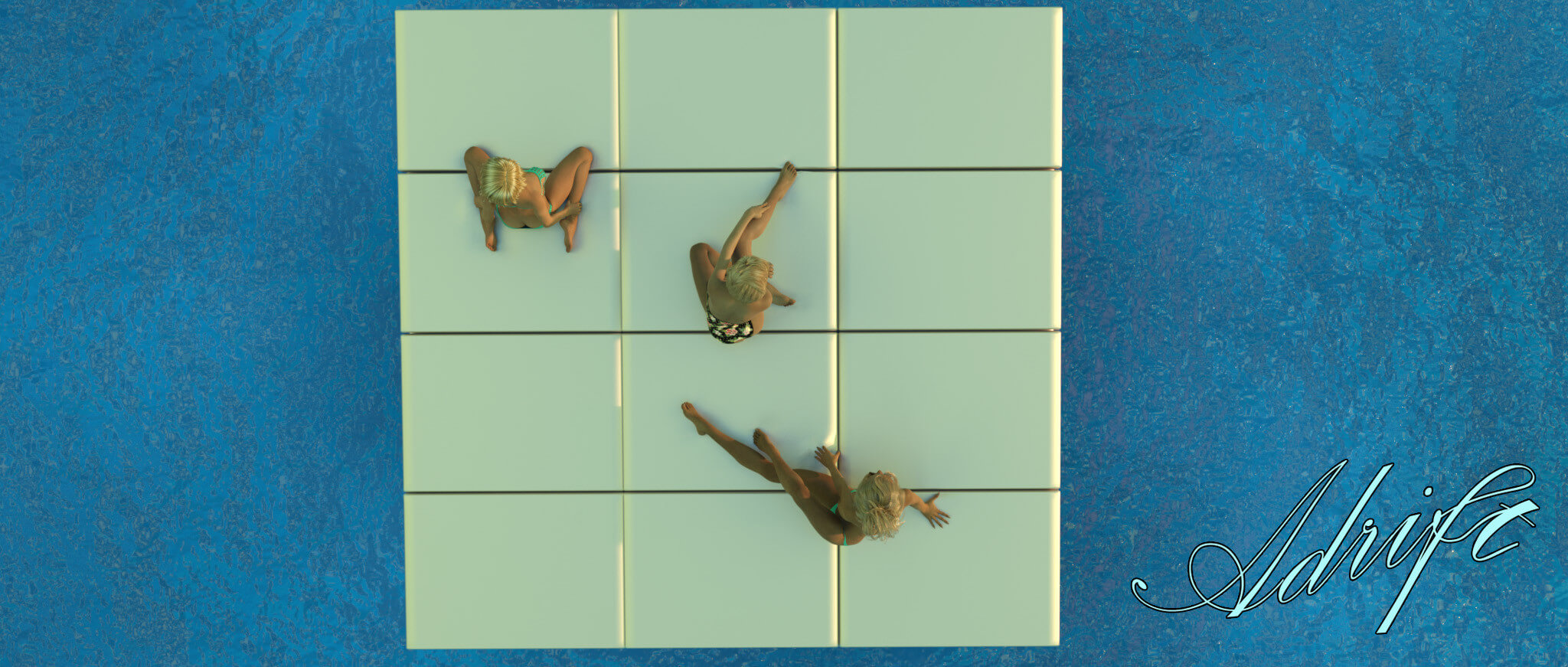 Adrift Floating Bed Set for DAZ Studio by Causam3D