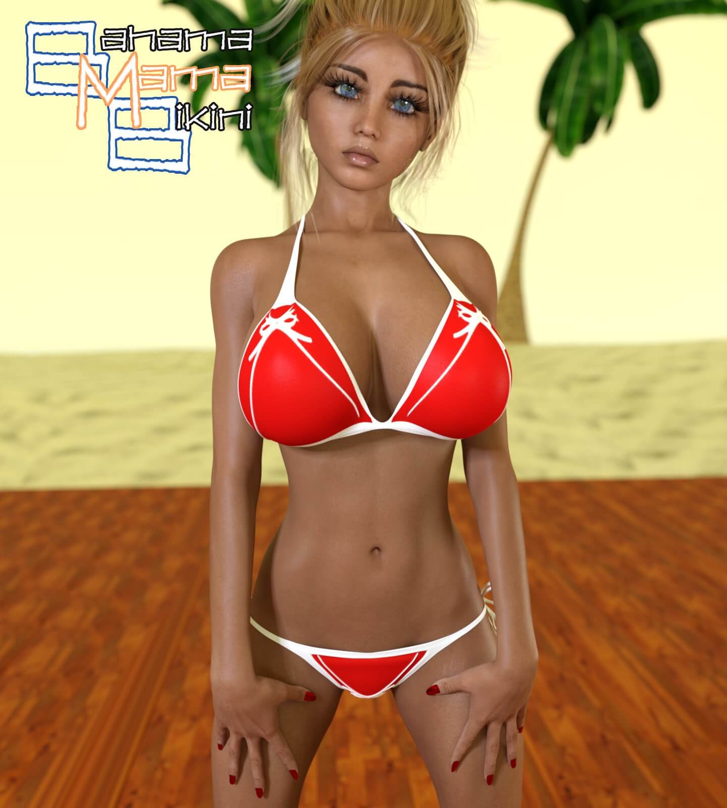 3d Female String Bikini