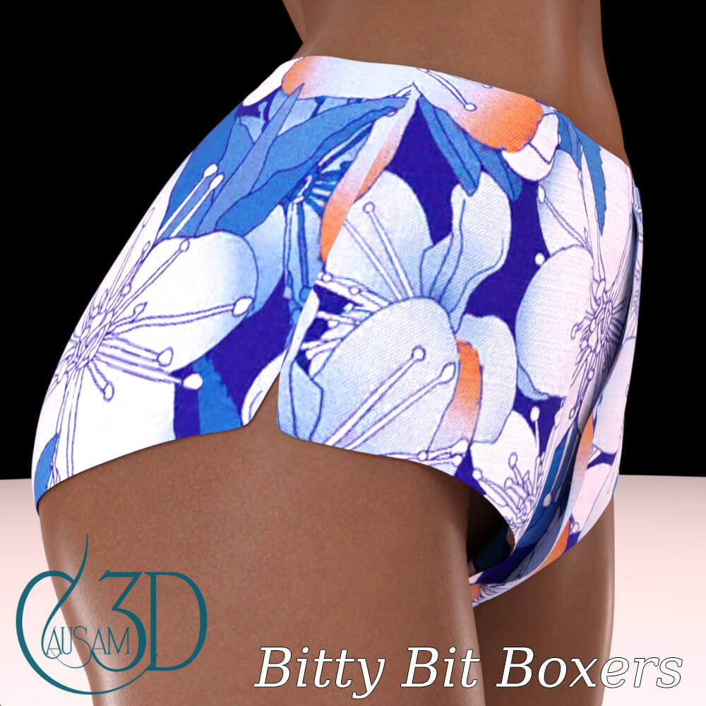 Bitty Bit Boxer Shorts for Genesis 8 Female - Daz Content by Causam3D