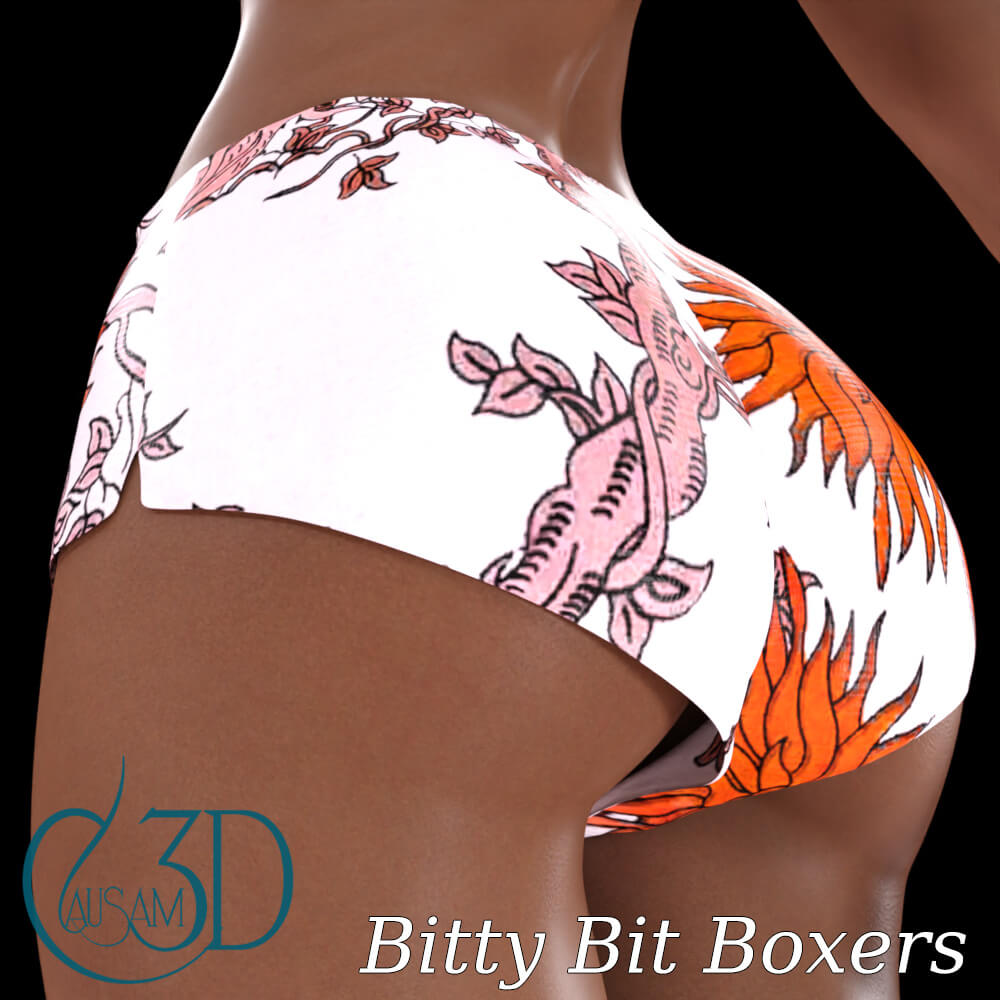Bitty Bit Boxer Shorts for Genesis 8 Female - Daz Content by Causam3D