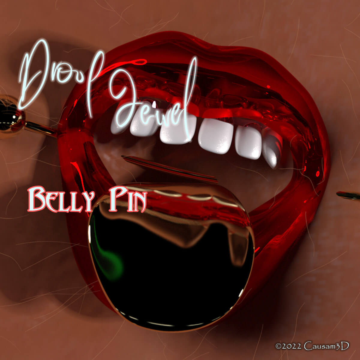 Drool Jewel Belly Pin for DAZ Studio Genesis 8 Female by Causam3D
