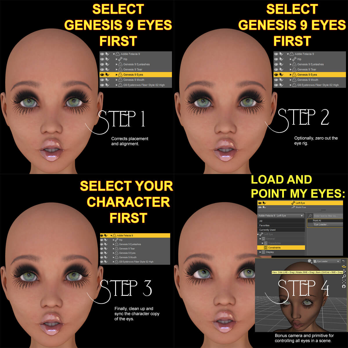 Eye Nine Toolbox Eye Alignment Utility for Genesis 9 - Daz Content by ...