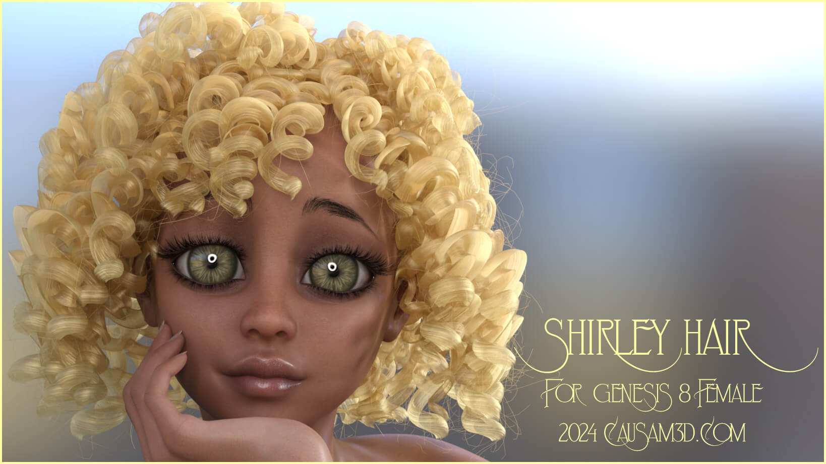 Shirley Hair Coming Soon 3D Render, Digital Art by Causam3D