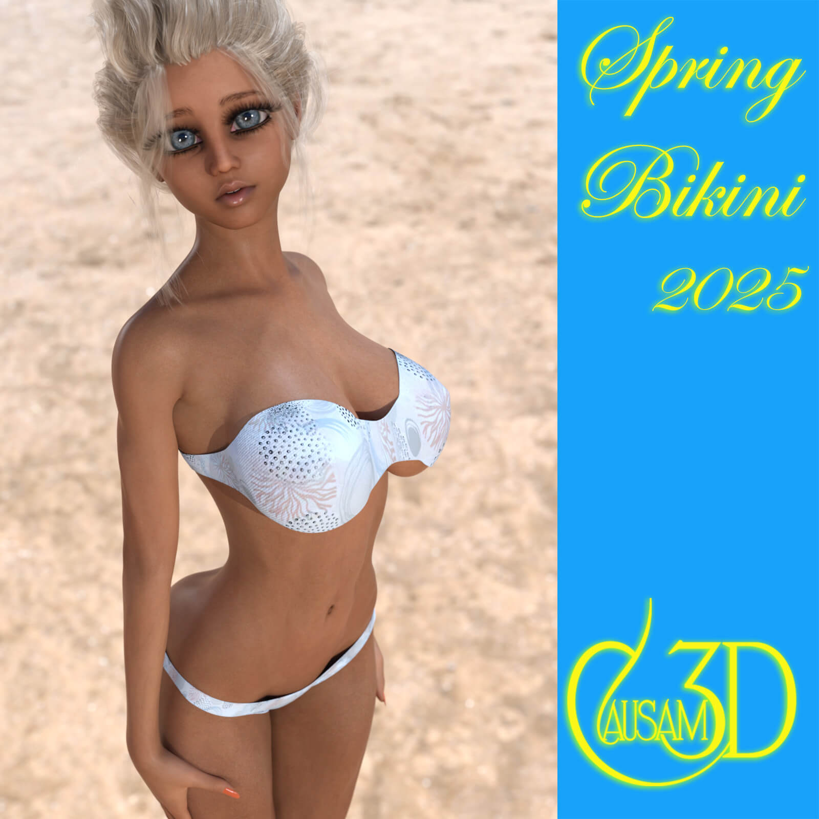 Spring Bikini 2025 3D Render, Digital Art by Causam3D