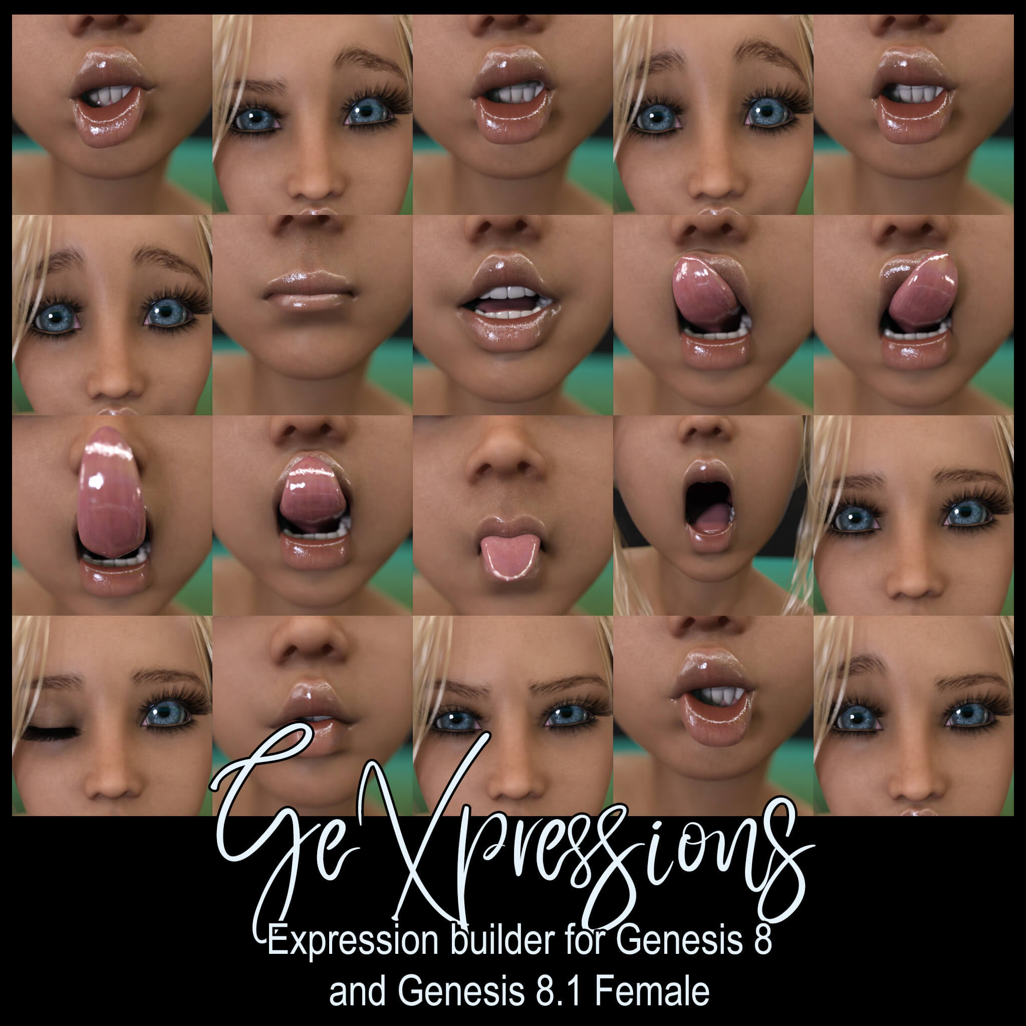Gexpressions Expression Builder for Genesis 8 & 8.1 Female - Daz Content by Causam3D