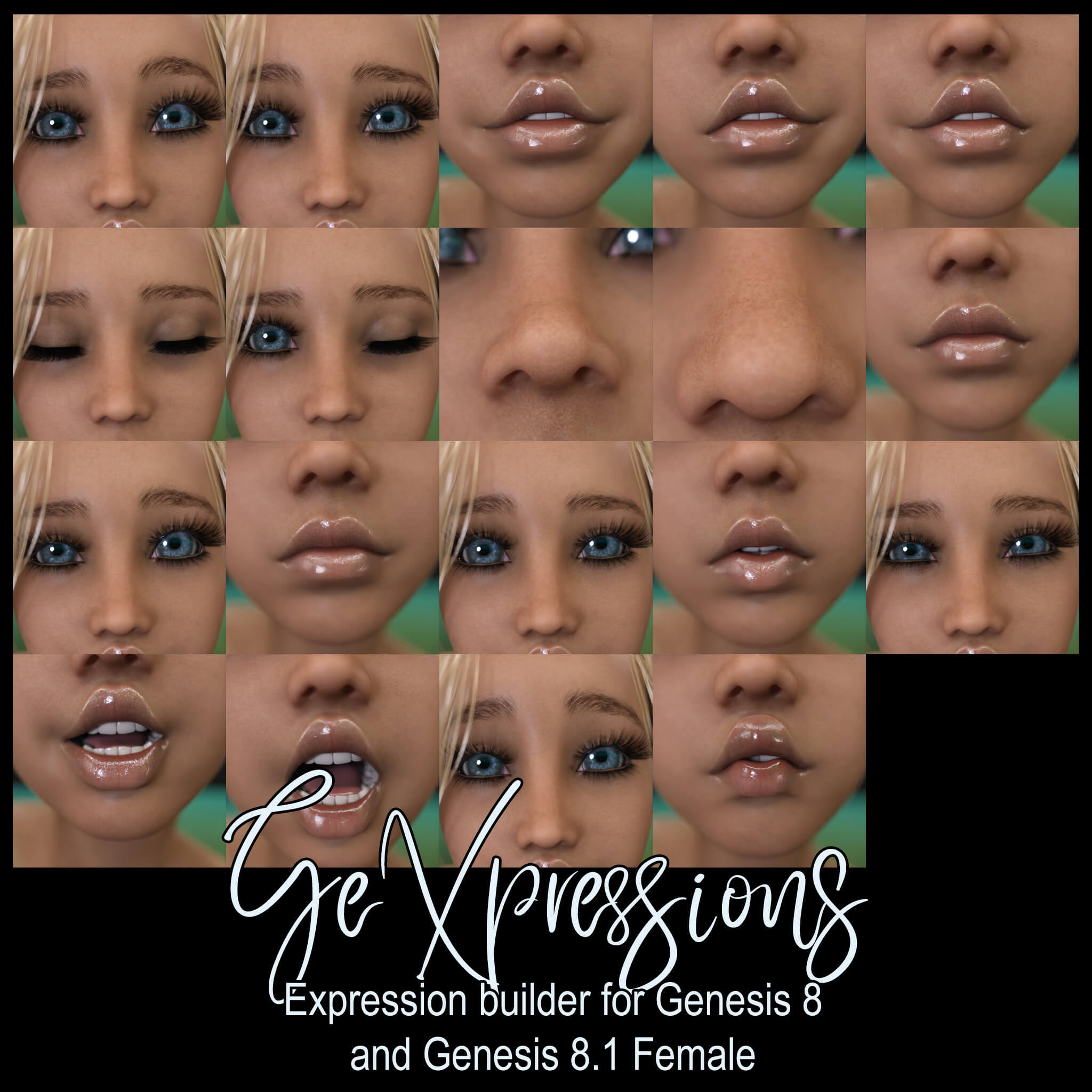 Gexpressions Expression Builder for Genesis 8 & 8.1 Female - Daz Content by Causam3D