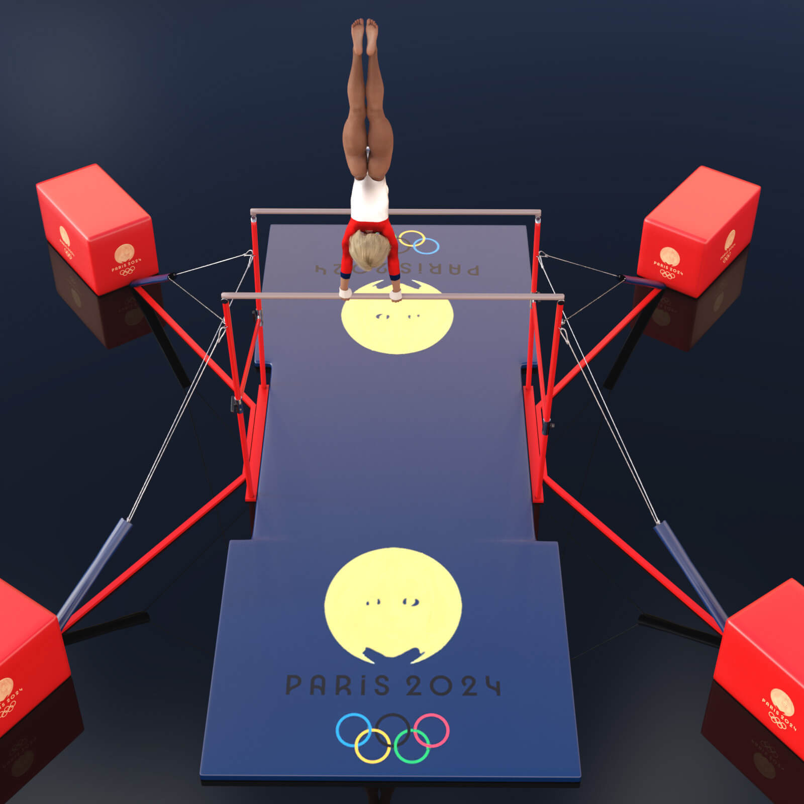 Gymnastics Uneven Parallel Bars for DAZ Studio by Causam3D