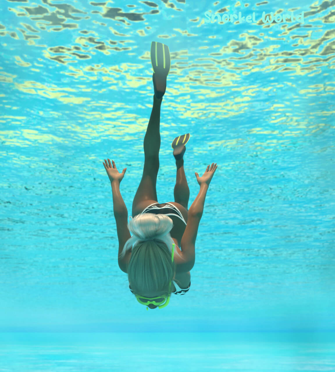 Snorkel World Flippers and Environment for DAZ Studio by Causam3D