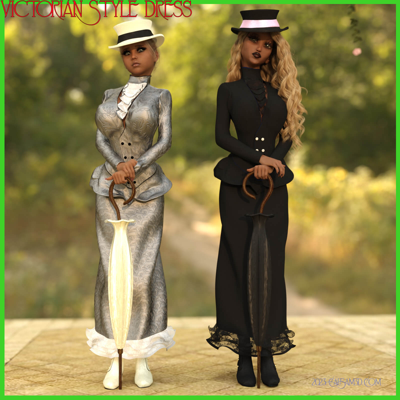 Victorian Style dForce Dress for DAZ Studio Genesis 8 Female by Causam3D