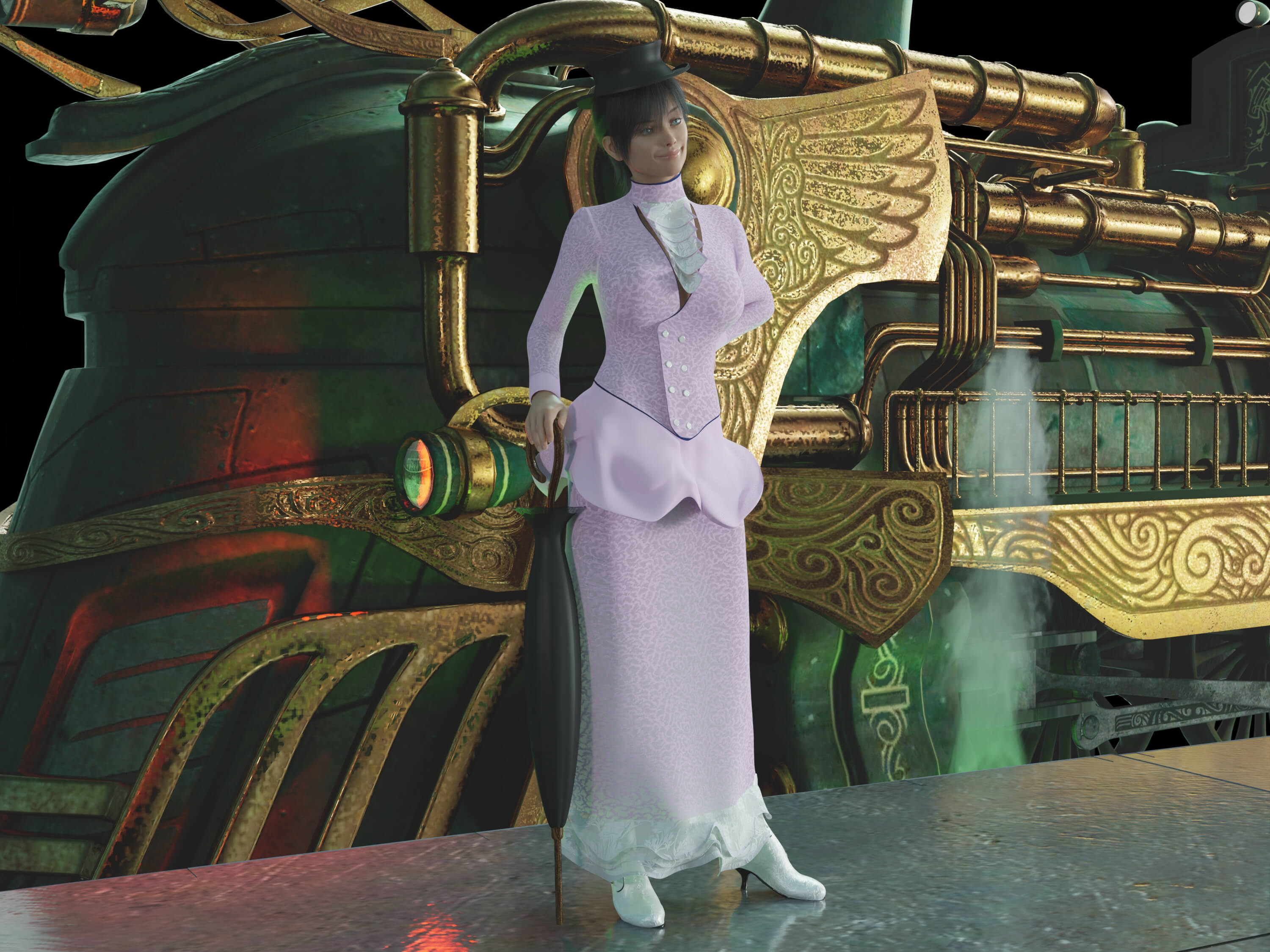 Victorian Style dForce Dress for DAZ Studio Genesis 8 Female by Causam3D
