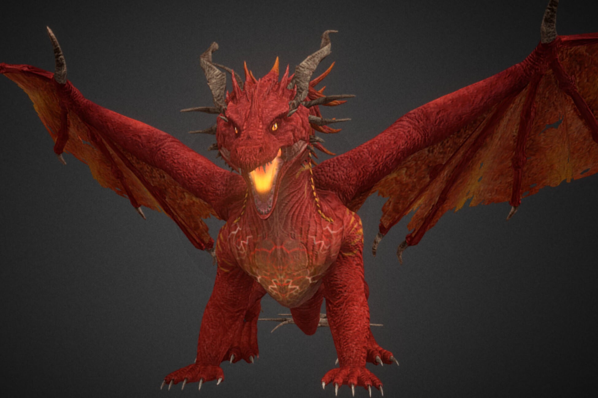Fire Elemental Dragon - 3D Model by Centauro5legs