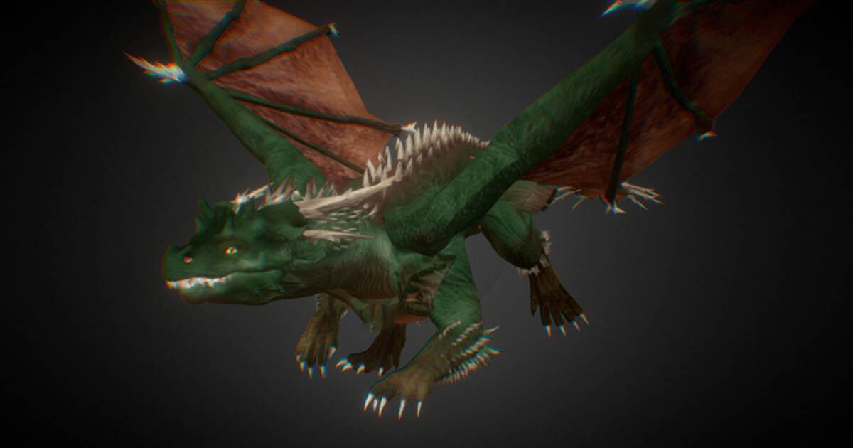 Forest Elemental Dragon - 3D Model by Centauro5legs
